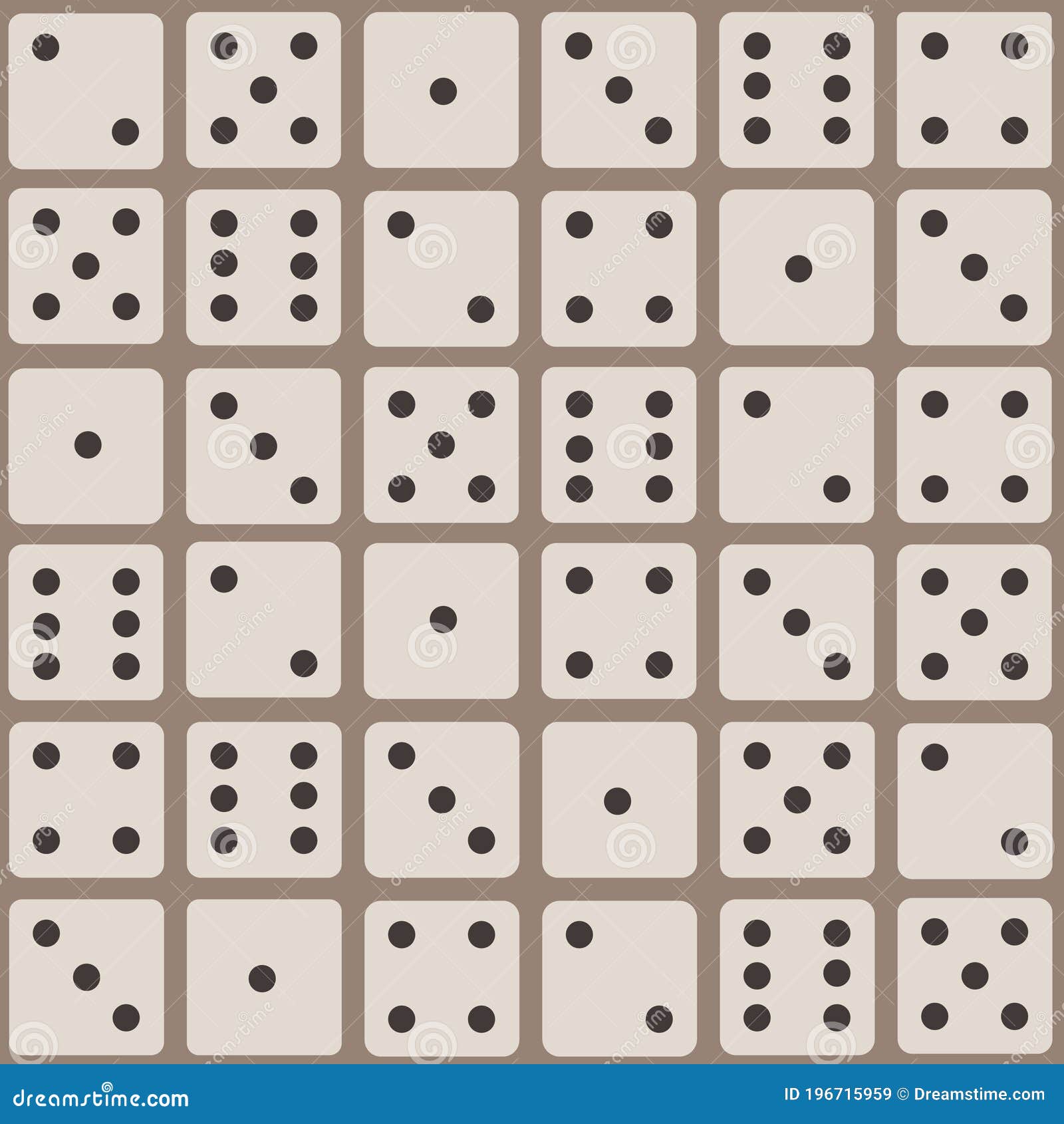 Seamless Repeating Pattern of Dice Stock Illustration - Illustration of ...