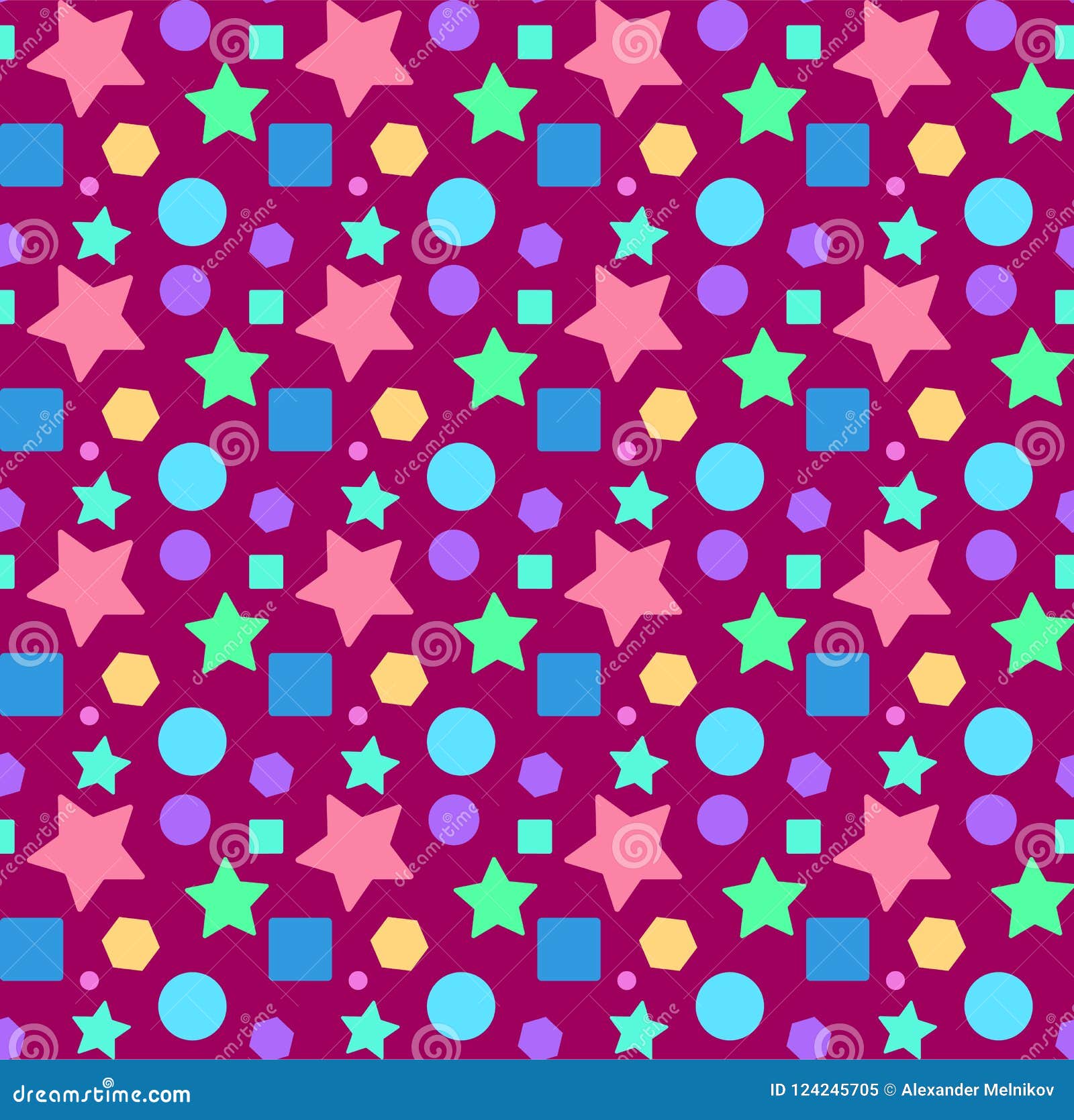 Seamless Repeating Pattern from Different Geometric Shapes Stock Vector ...