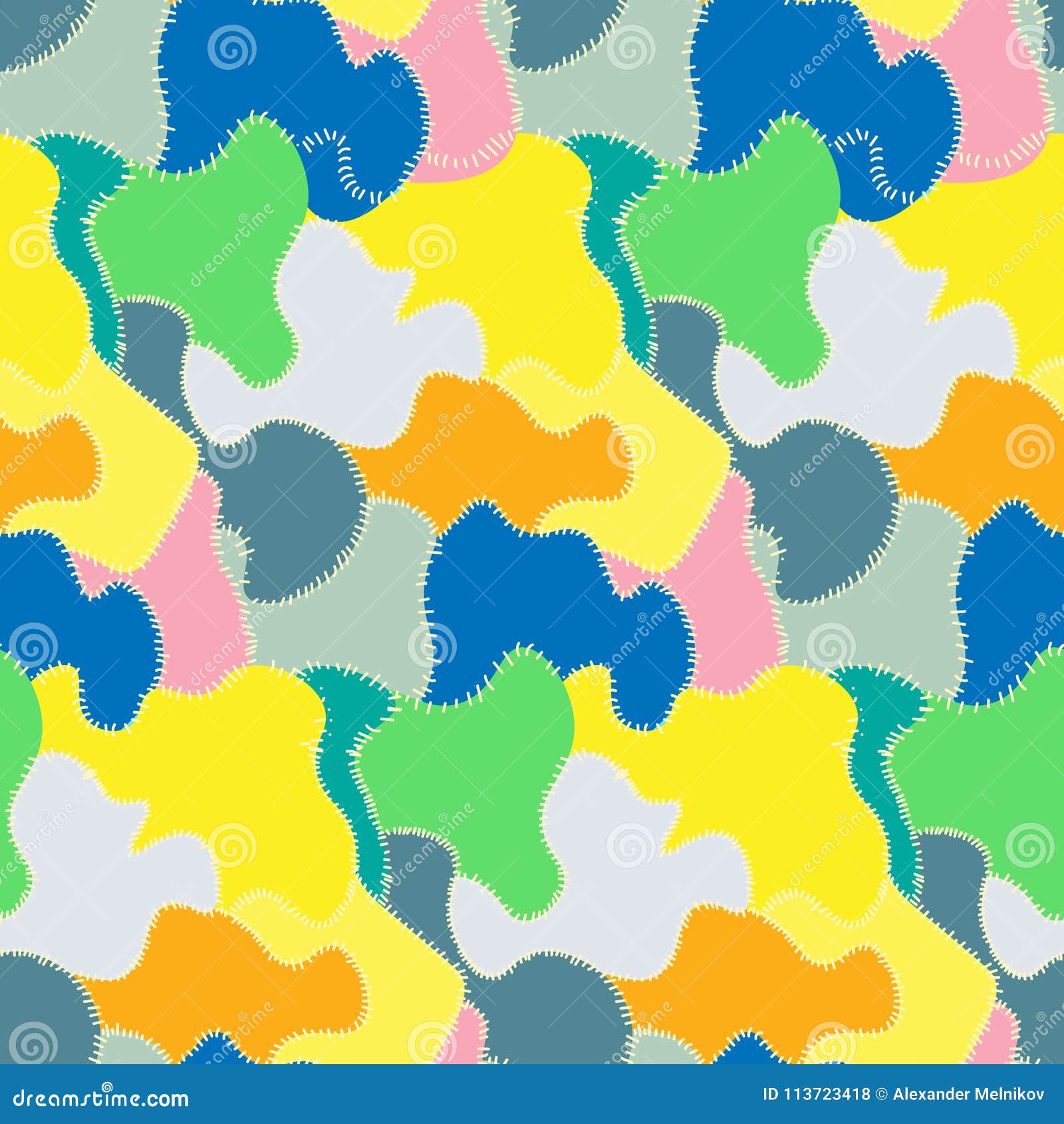 Seamless Repeating Pattern from Different Pieces of Fabric and S Stock ...