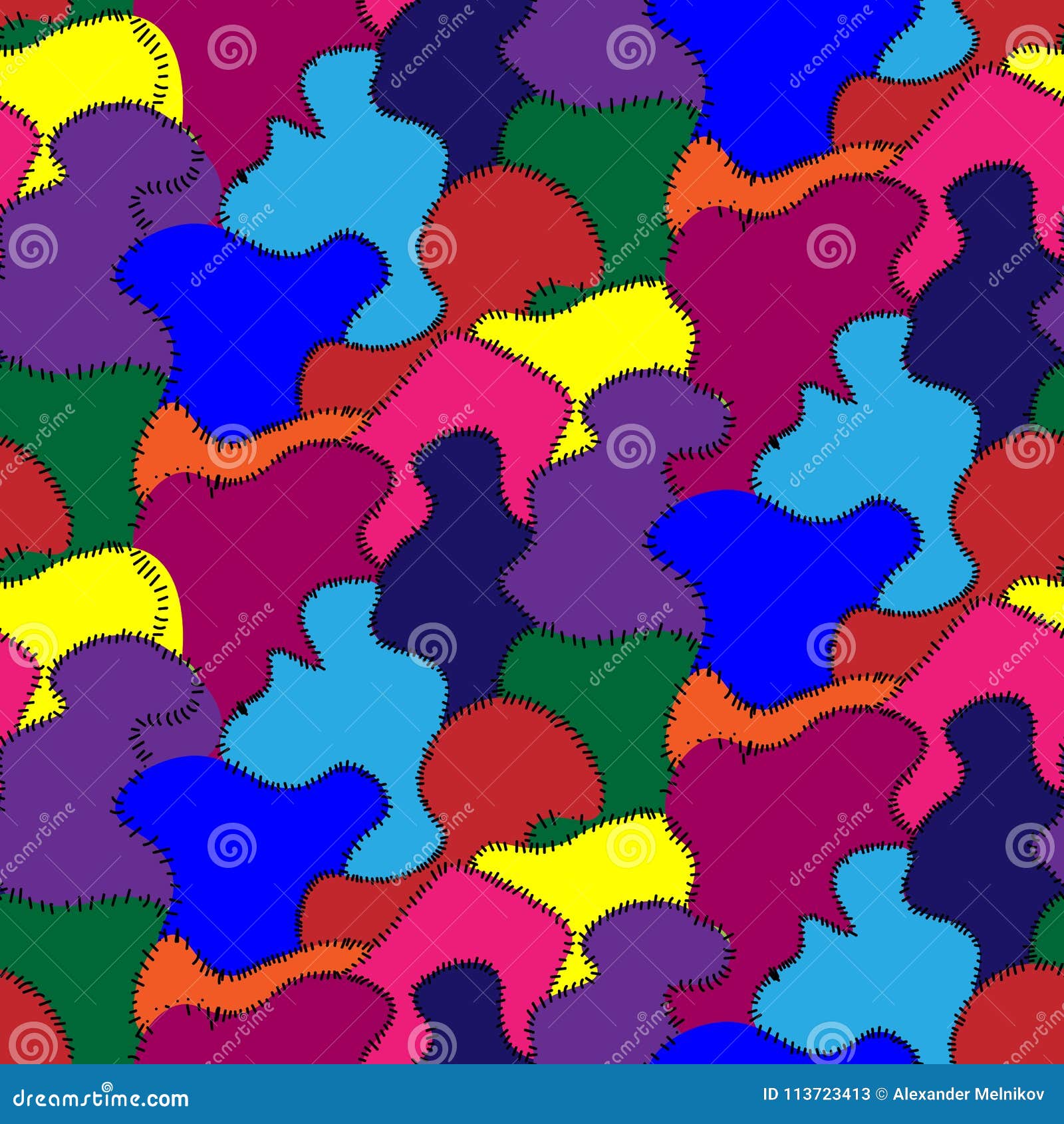 Seamless Repeating Pattern from Different Pieces of Fabric and S Stock ...