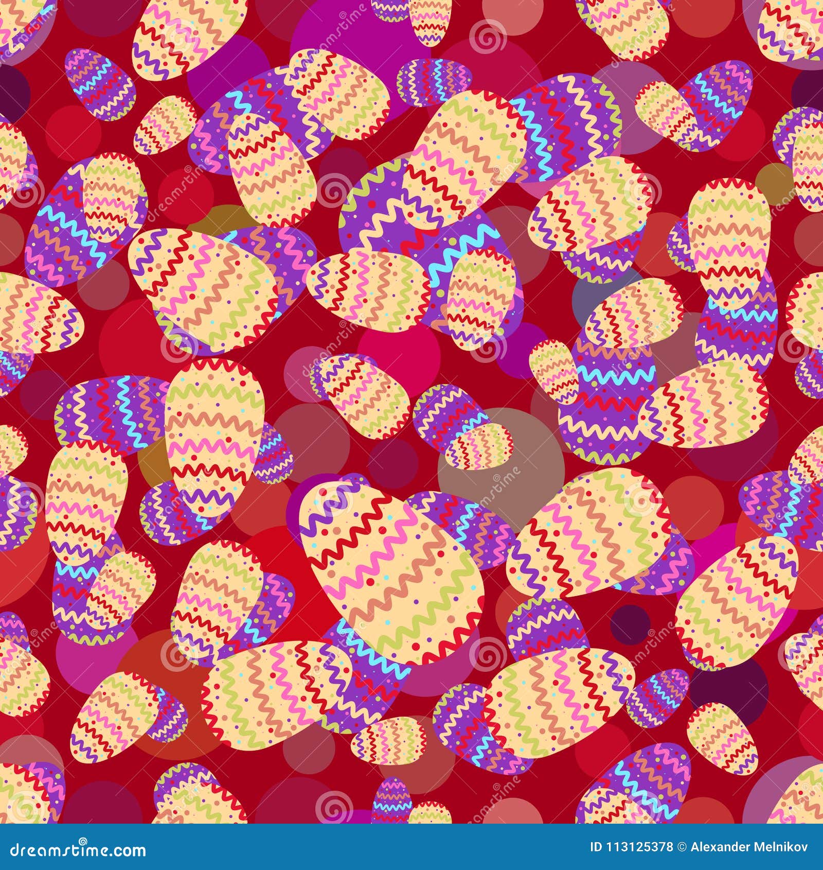 Seamless Repeating Pattern of Easter Eggs and Circles Stock Vector ...