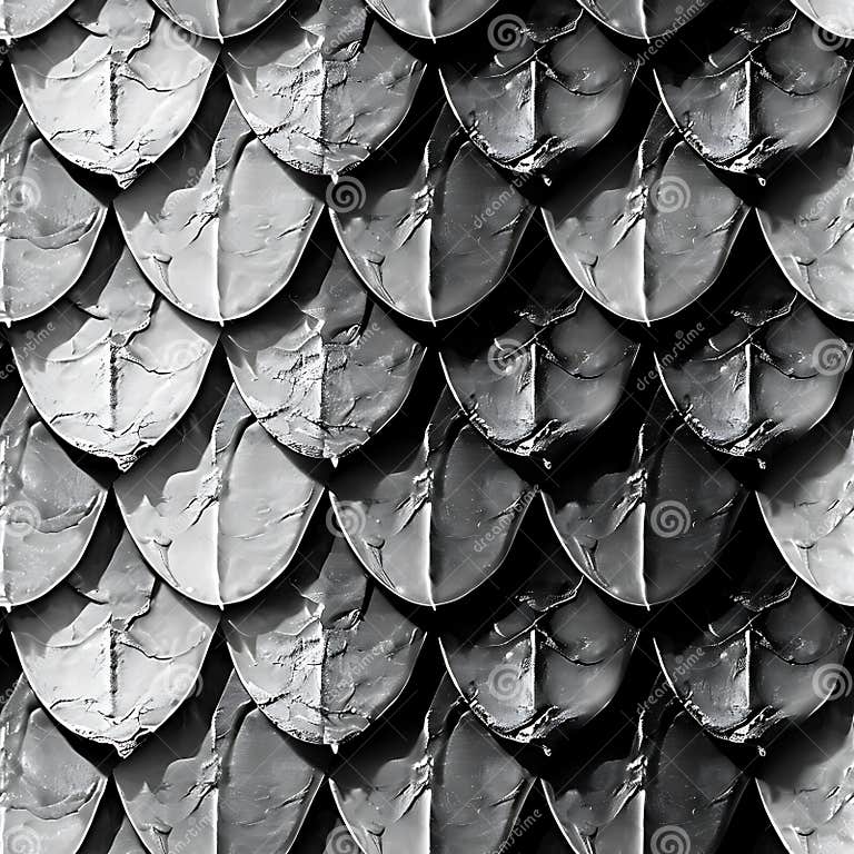 Black and White Scales in a Repeating Pattern Stock Illustration ...