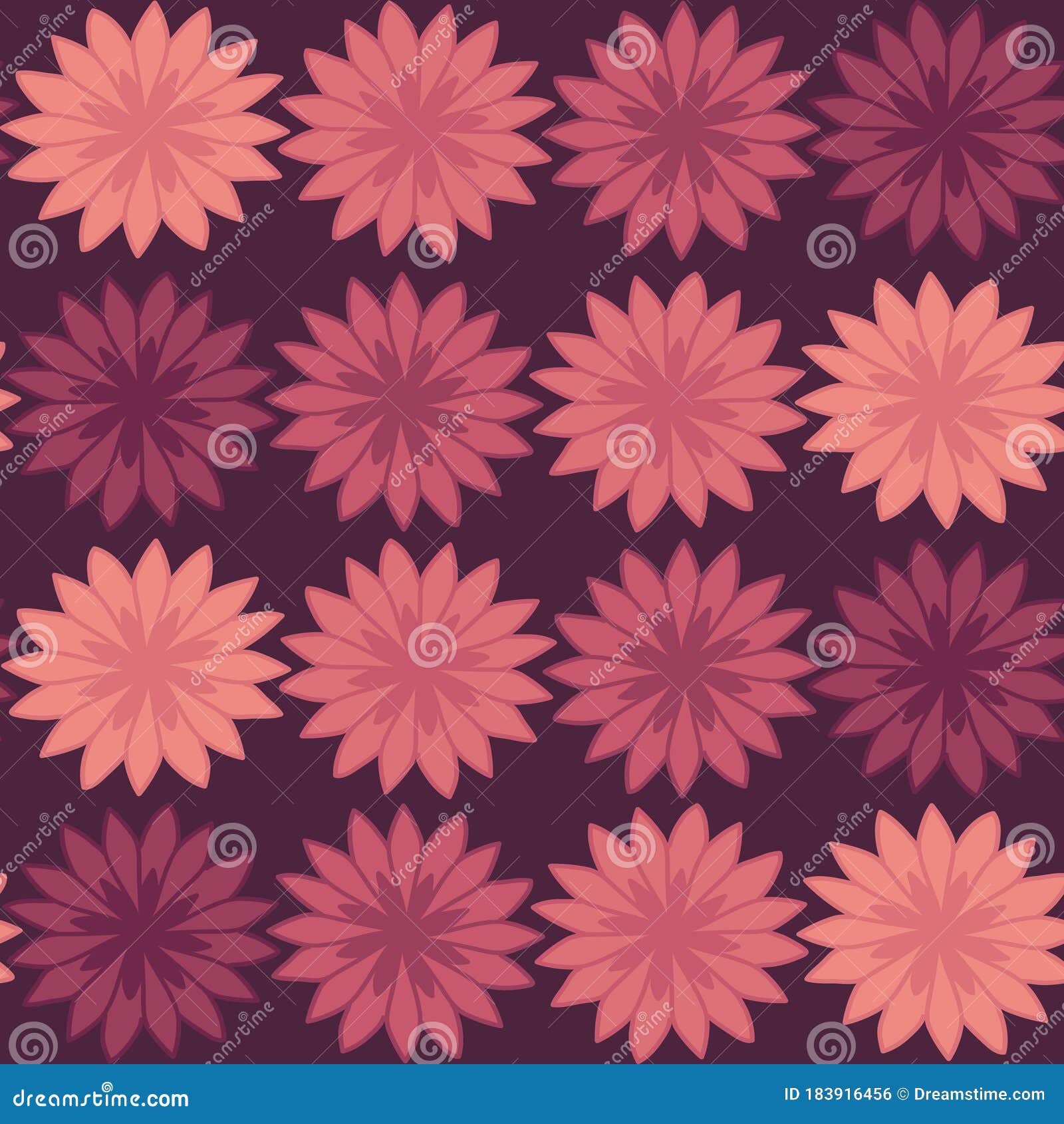 Seamless Repeating Pattern of Flowers Stock Illustration - Illustration ...