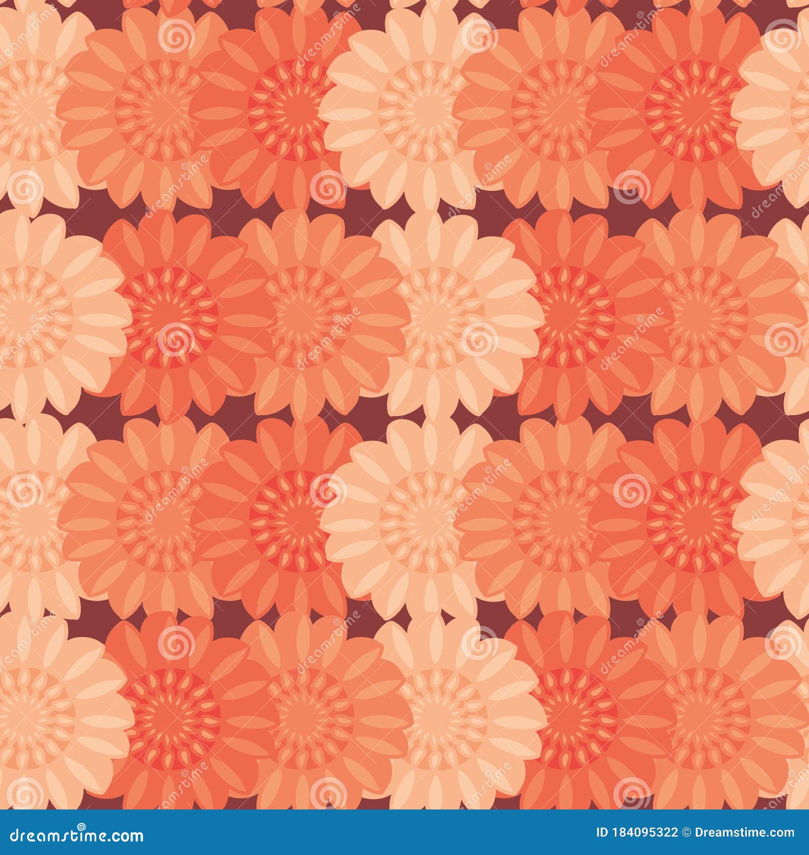 Seamless Repeating Pattern of Flowers Stock Illustration - Illustration ...