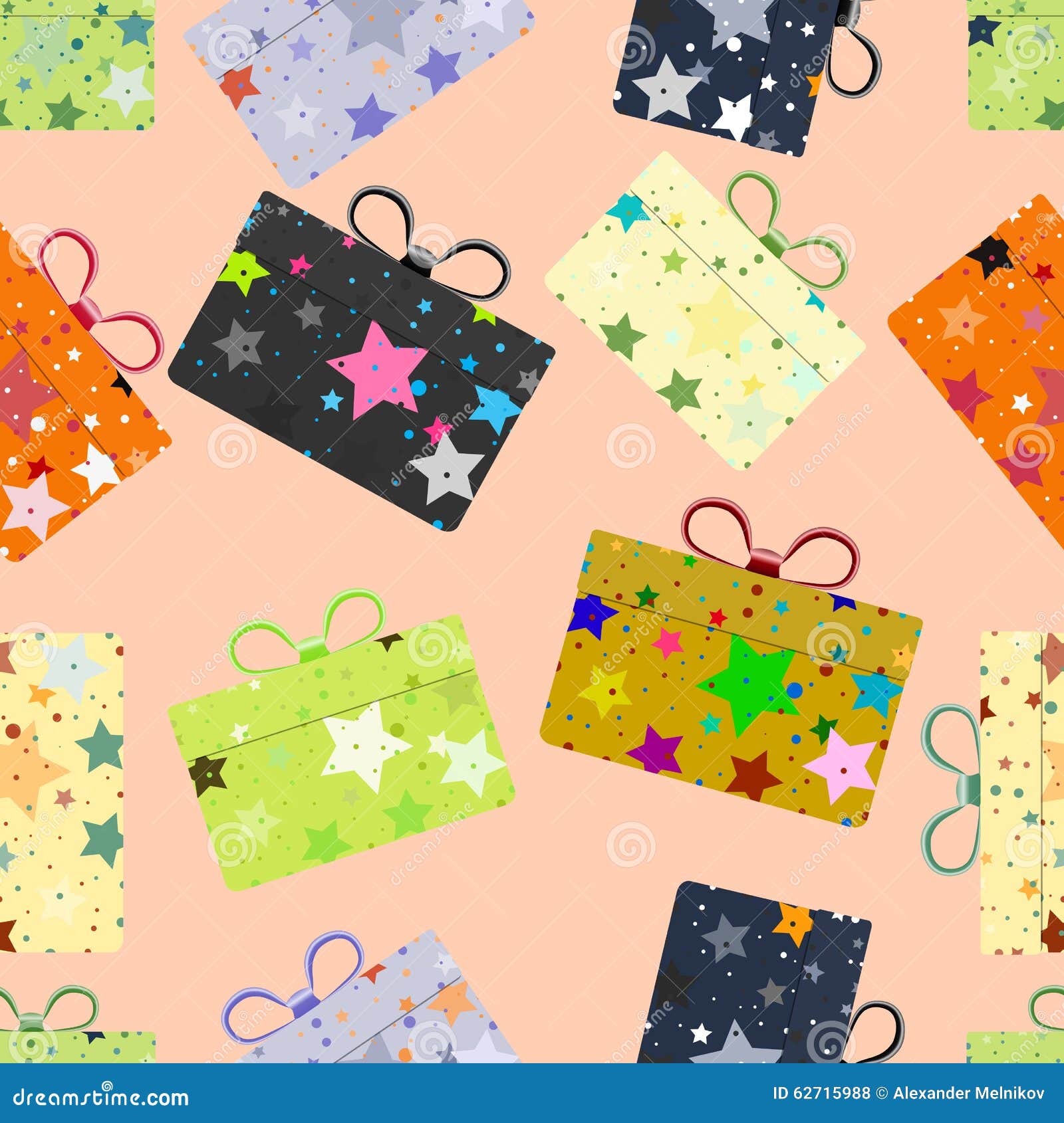Seamless Repeating Pattern of Gift Boxes.Vector Stock Vector ...