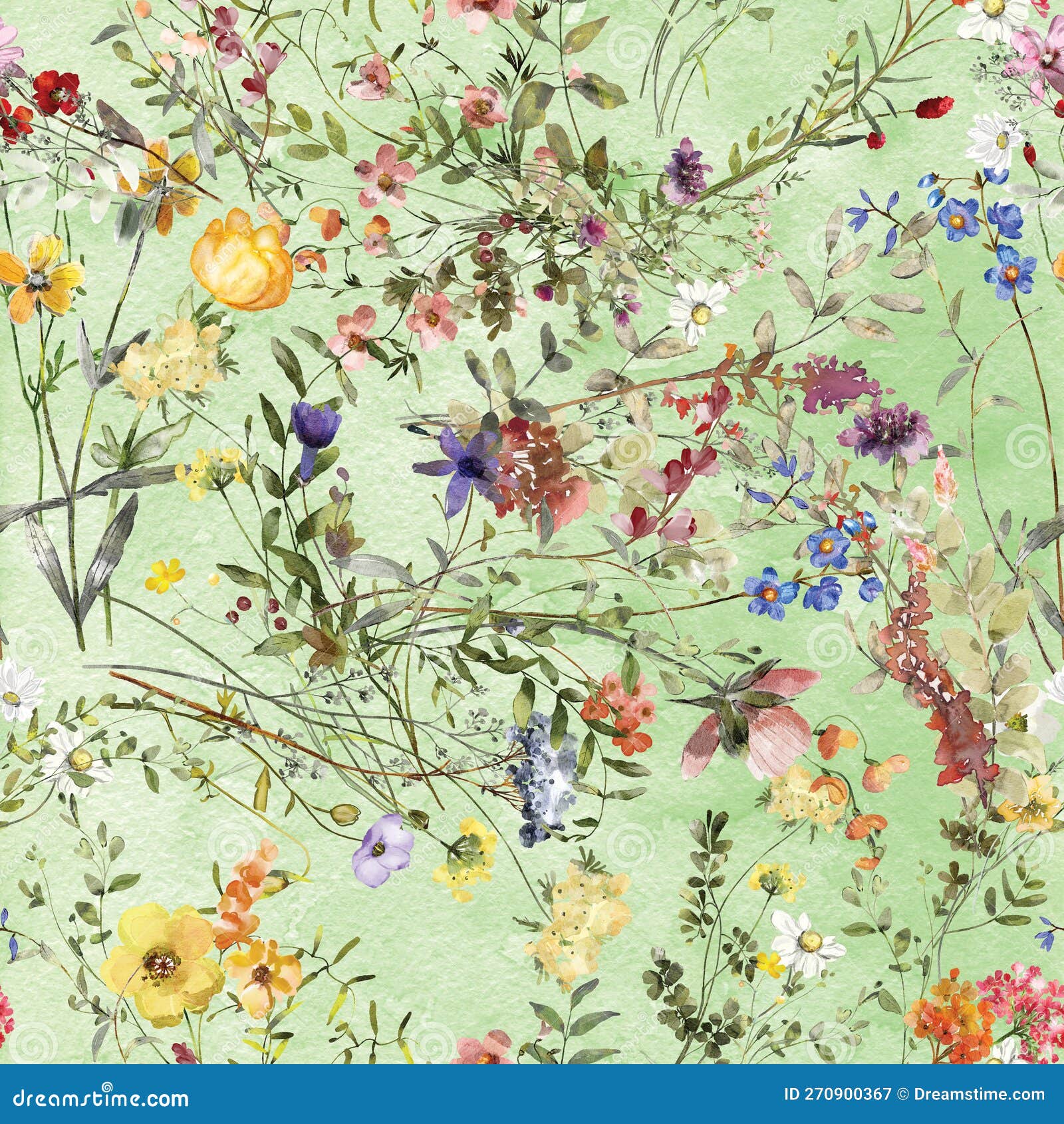 Seamless Repeating Pattern Hand-drawn Floral Flower Blossom Stock Image ...