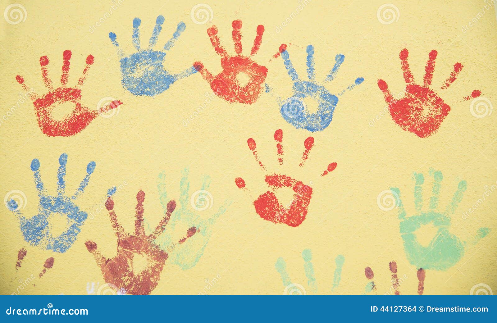 Seamless Repeating Pattern of Handprints. Stock Photo - Image of boys ...