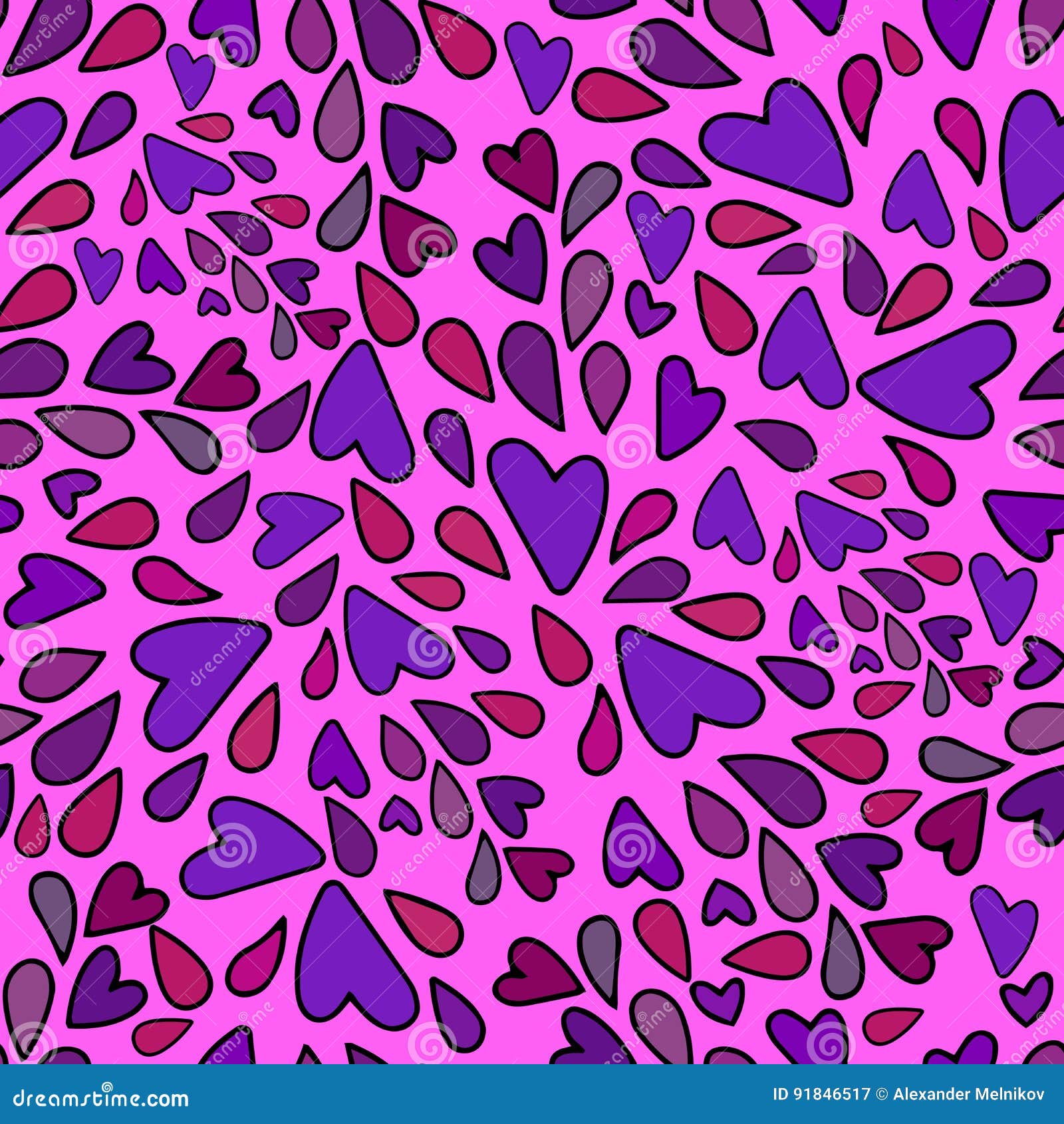 Seamless Repeating Pattern of Hearts Stock Vector - Illustration of ...