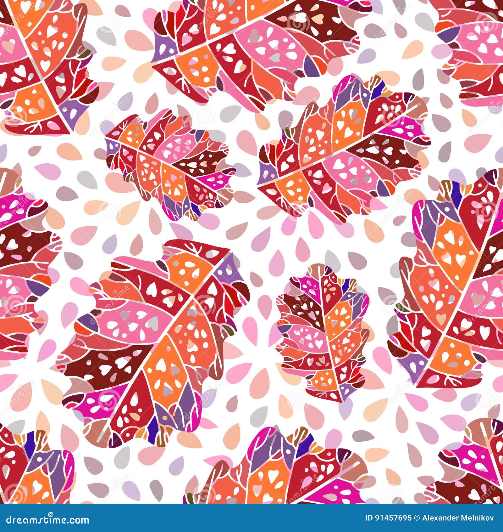 Seamless Repeating Pattern of Leaves Stock Vector - Illustration of ...