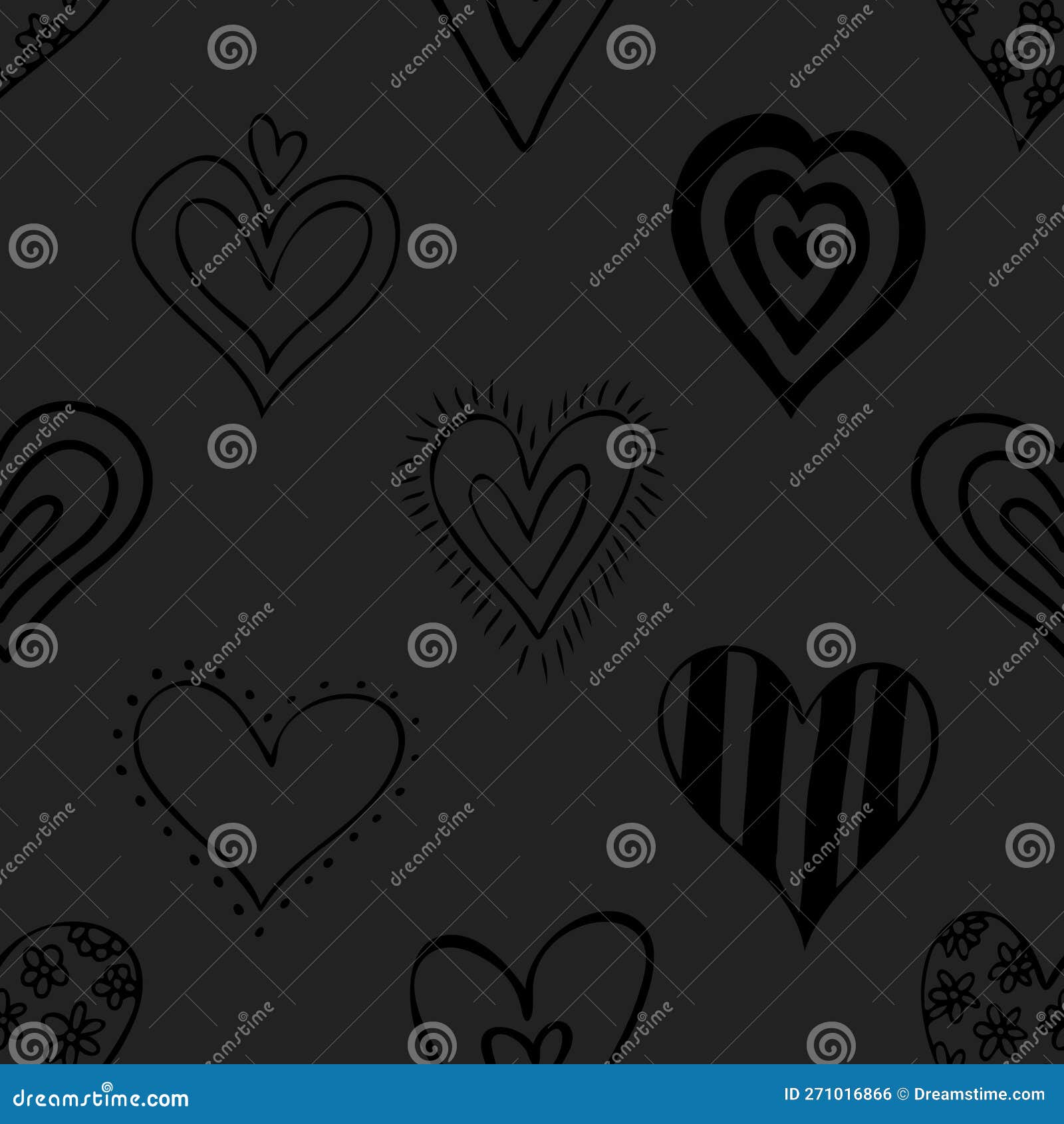 Seamless Repeating Pattern with Lovely and Cute Romantic Hearts Stock ...