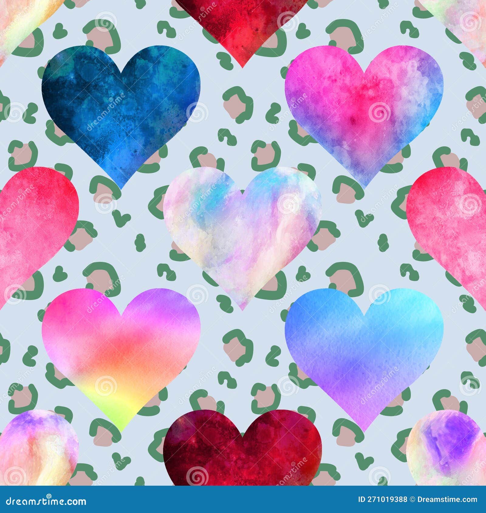 Seamless Repeating Pattern with Lovely and Cute Romantic Hearts Stock ...