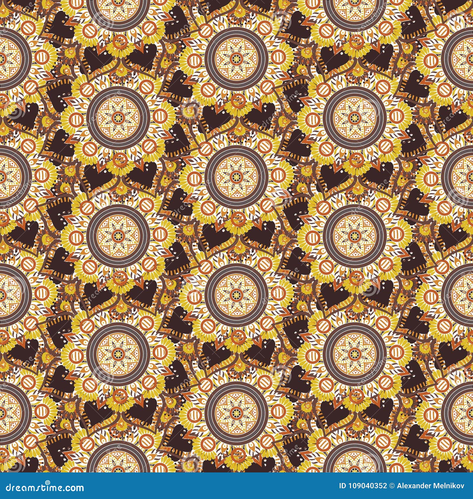 Seamless Repeating Pattern of Mandalas Stock Illustration ...
