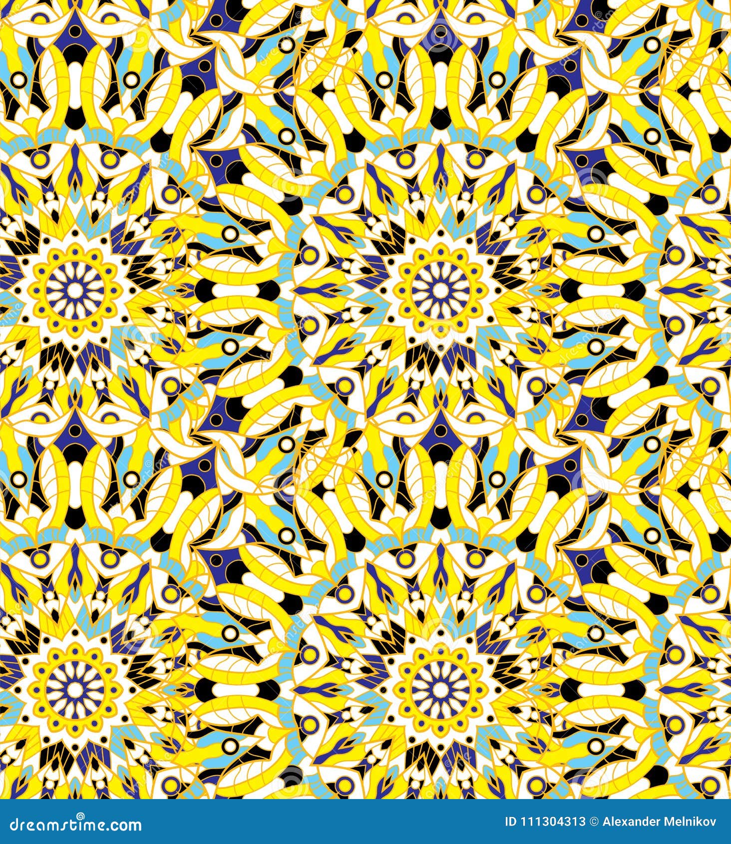 Seamless Repeating Pattern of Mandalas Stock Vector - Illustration of ...