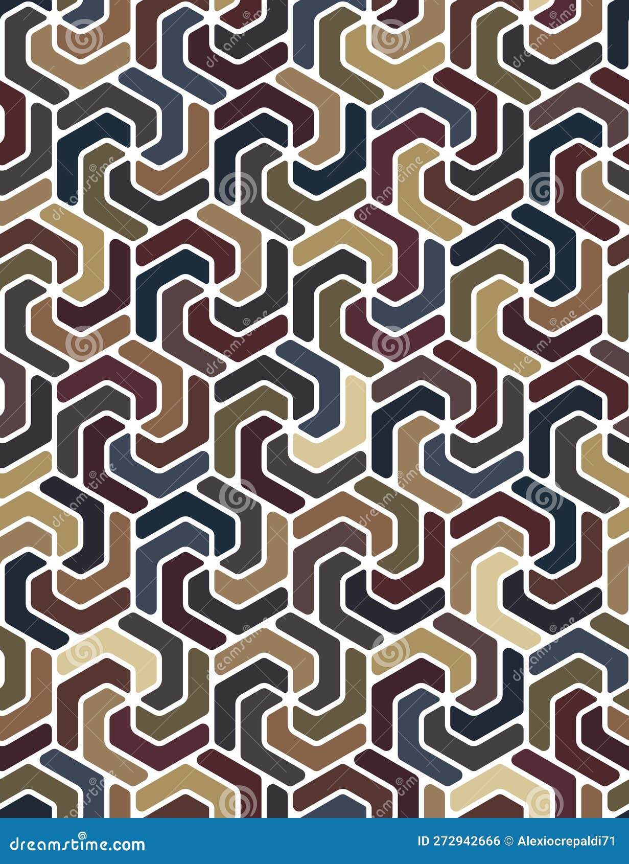 Seamless Repeating Pattern. Multicolored Hexagon Shapes on a White ...