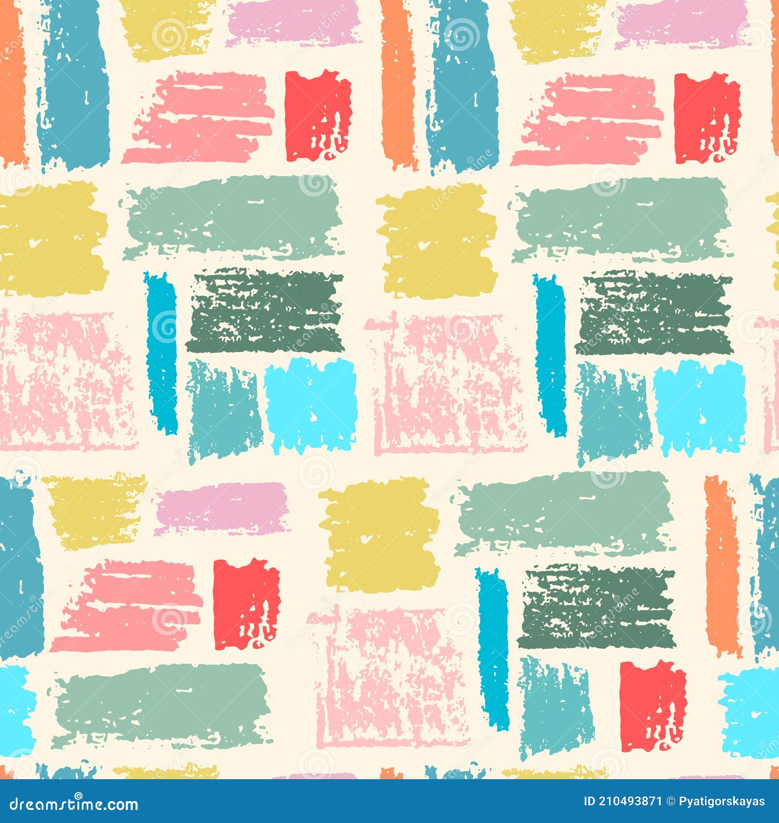 Seamless Repeating Pattern with Multicolored Paint Stripes. Brushstroke ...
