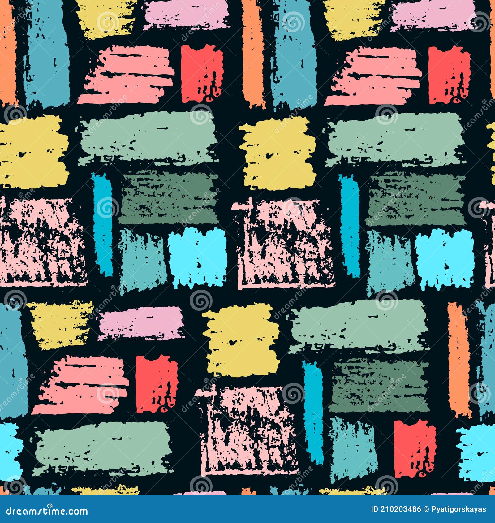 Seamless Repeating Pattern with Multicolored Paint Stripes. Brushstroke ...