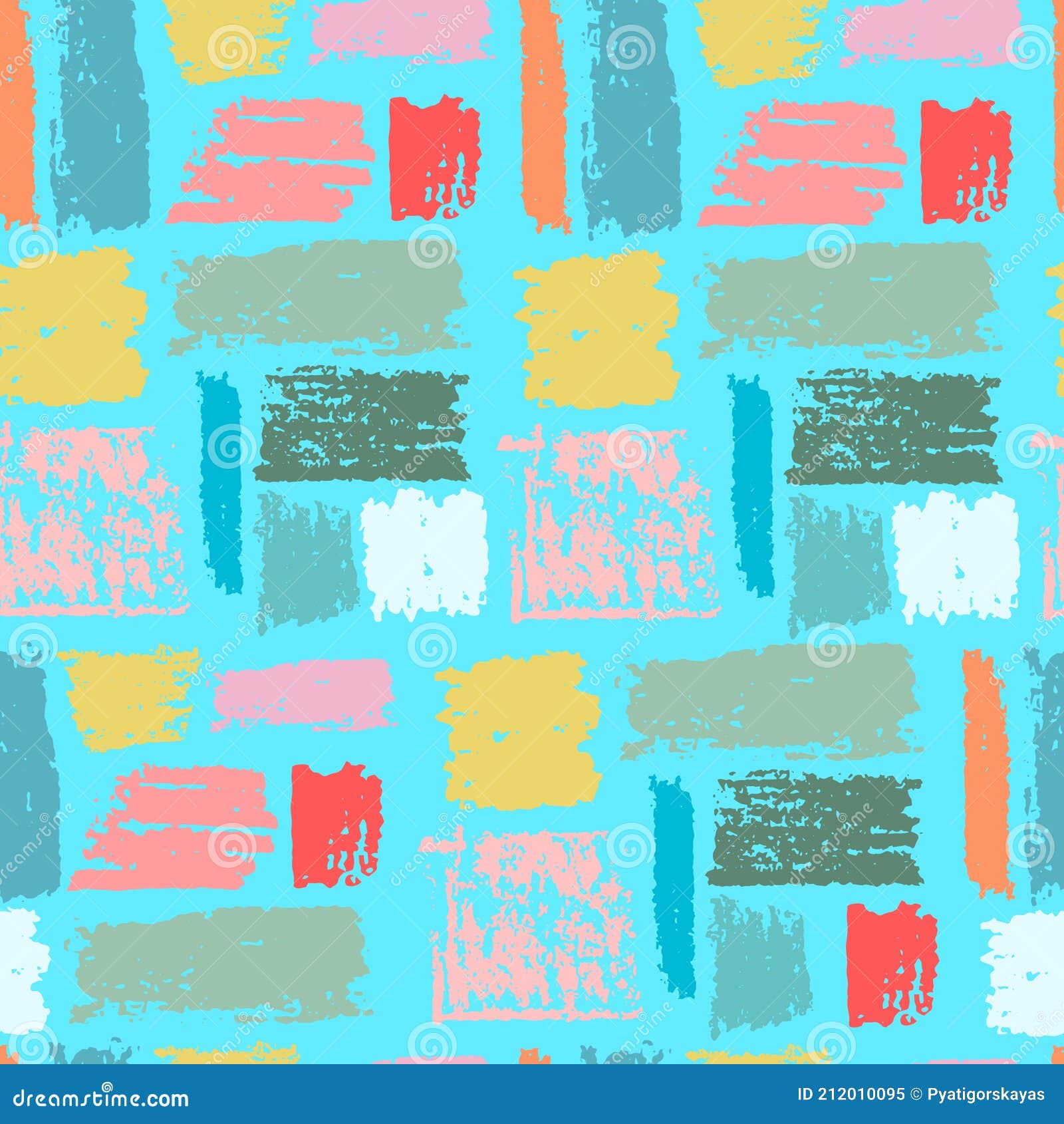 Seamless Repeating Pattern with Multicolored Paint Stripes. Brushstroke ...