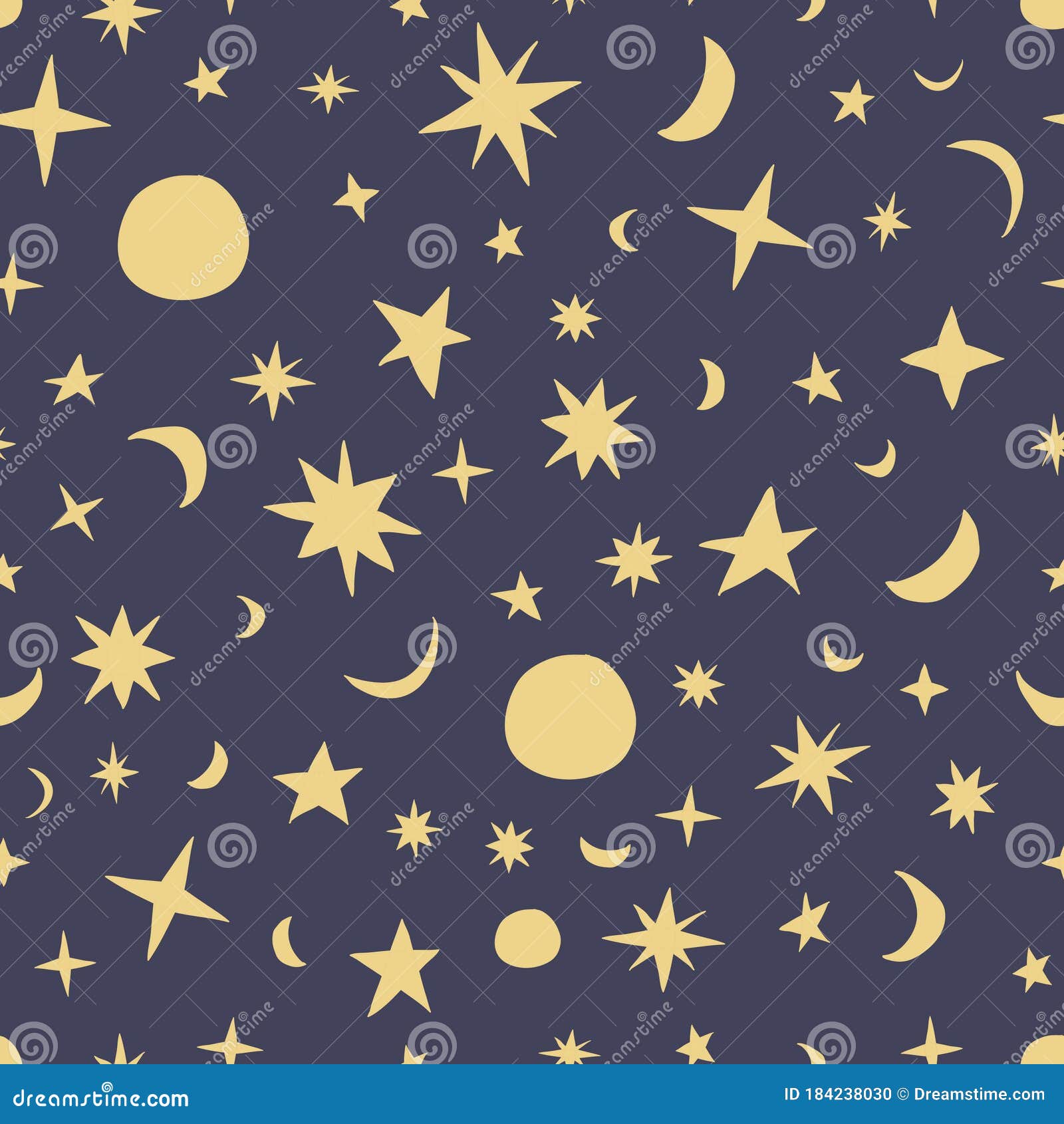 Seamless Repeating Pattern of Night Sky Stock Illustration ...