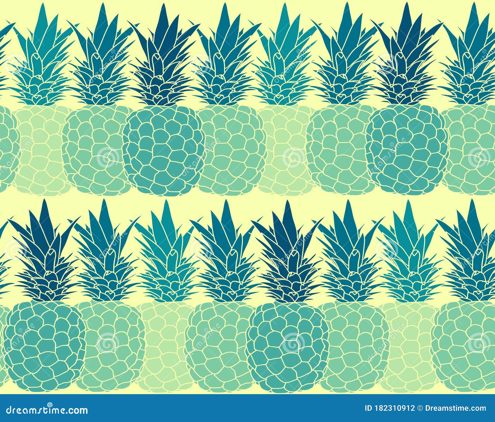 Seamless Repeating Pattern of Pineapples Stock Illustration - Illustration of decoration, tasty ...