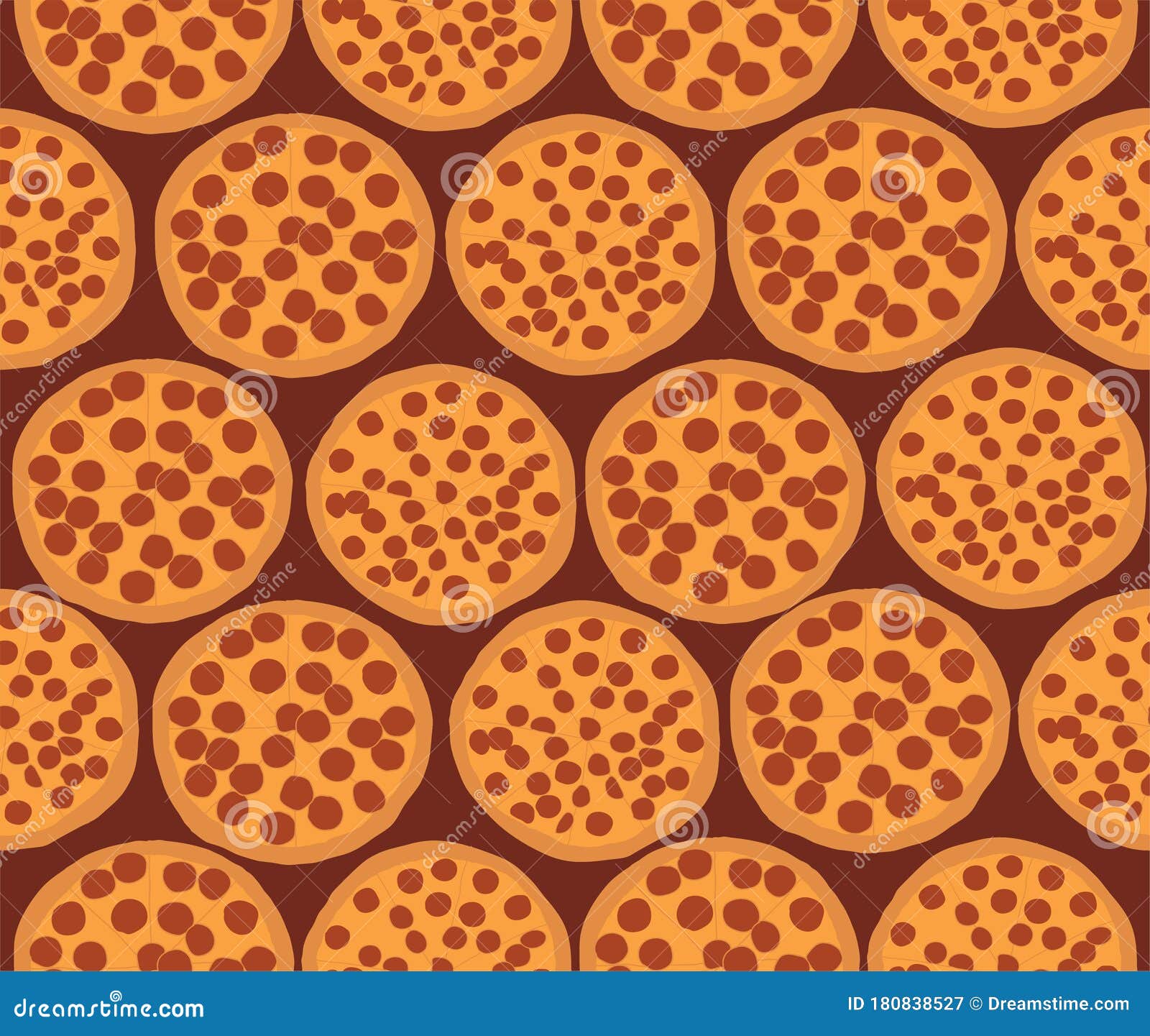 Seamless Repeating Pattern of Pizza Stock Illustration - Illustration ...