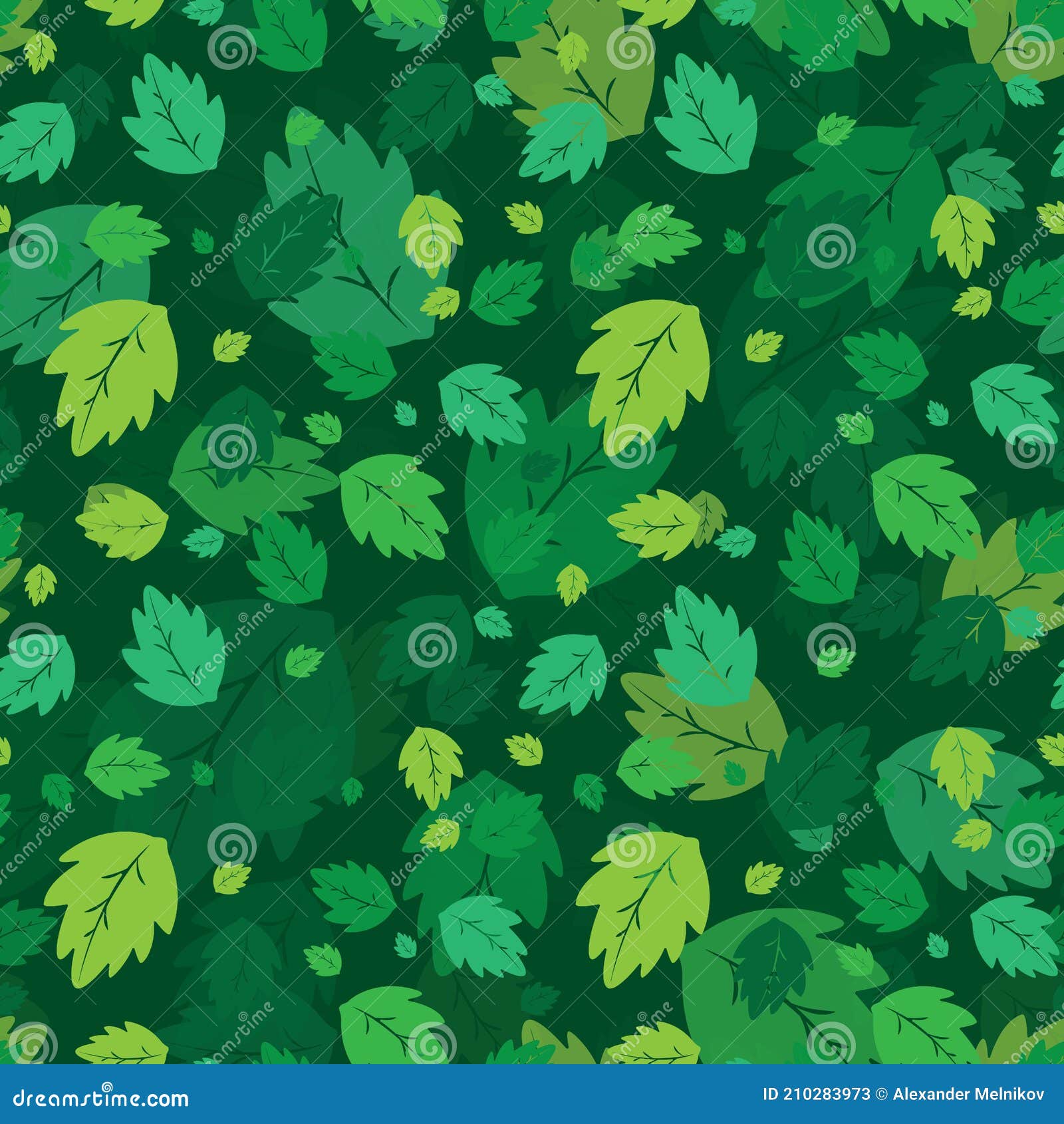 Seamless Repeating Pattern of Plant Leaves Stock Vector - Illustration ...