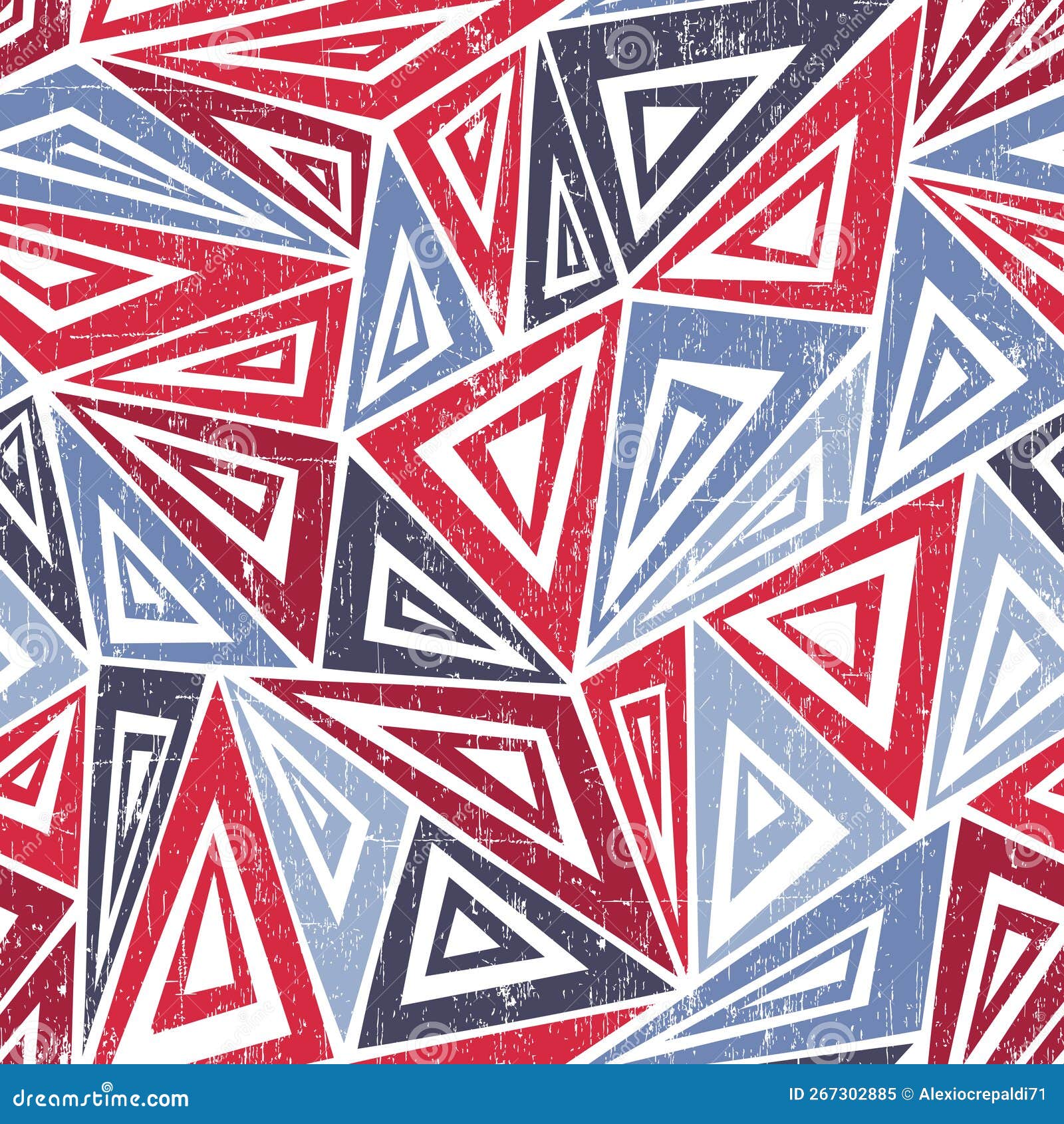 Seamless Repeating Pattern with Red and Blue Triangles. Abstract ...
