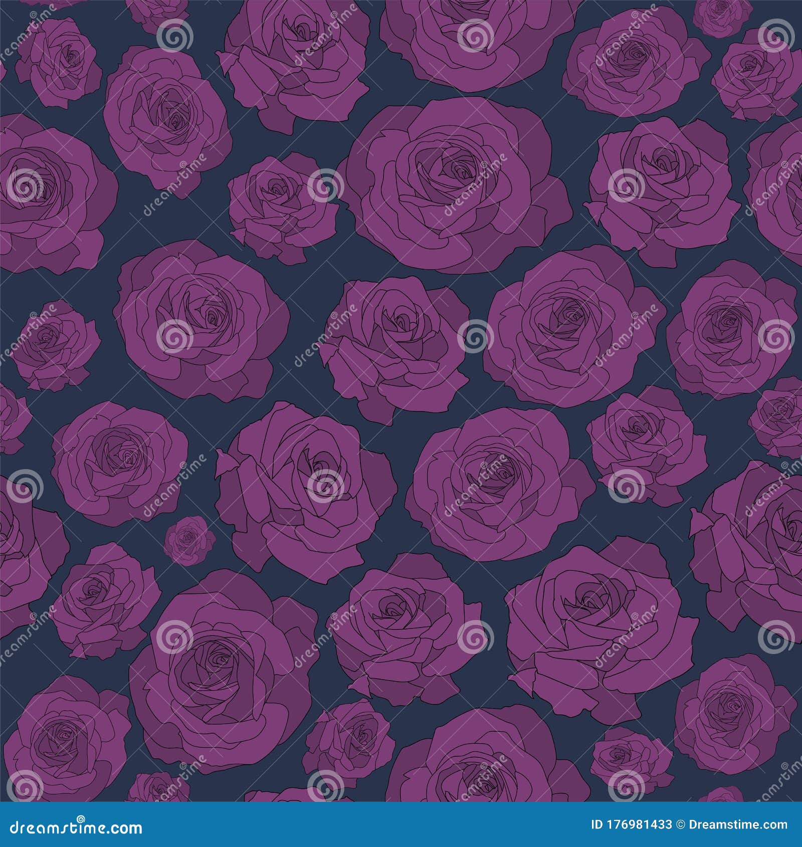Seamless Repeating Pattern of Roses Stock Vector - Illustration of ...