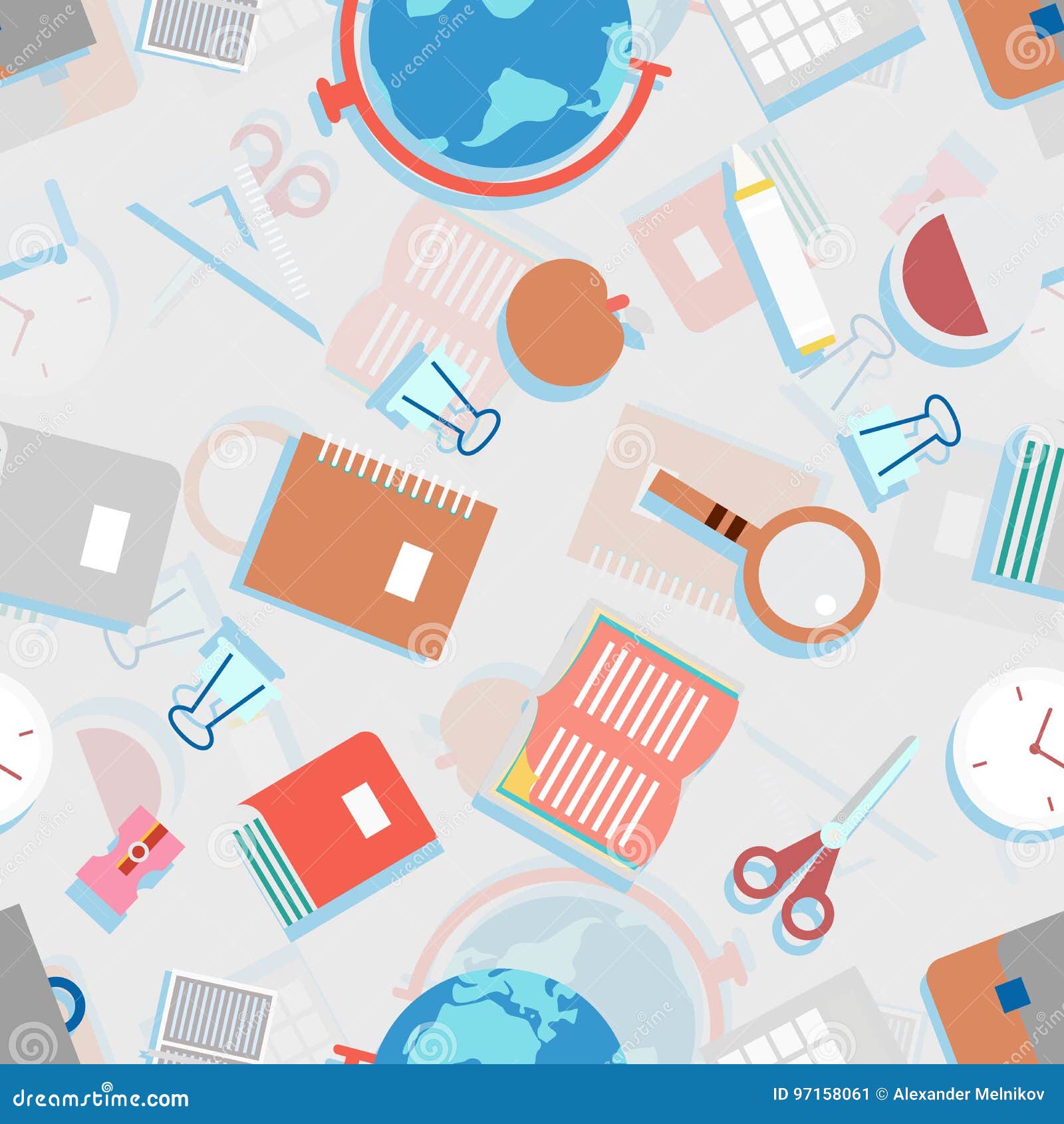 Seamless Repeating Pattern on School Subjects Stock Vector ...