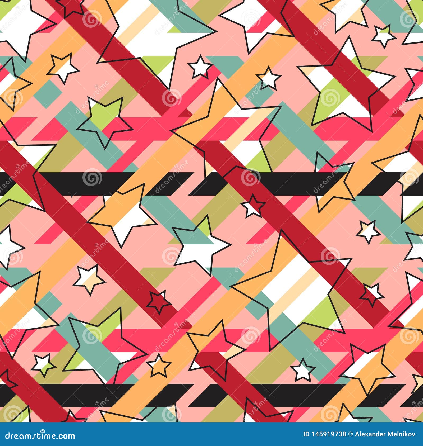 Seamless Repeating Pattern of Stars and Stripes Stock Vector ...