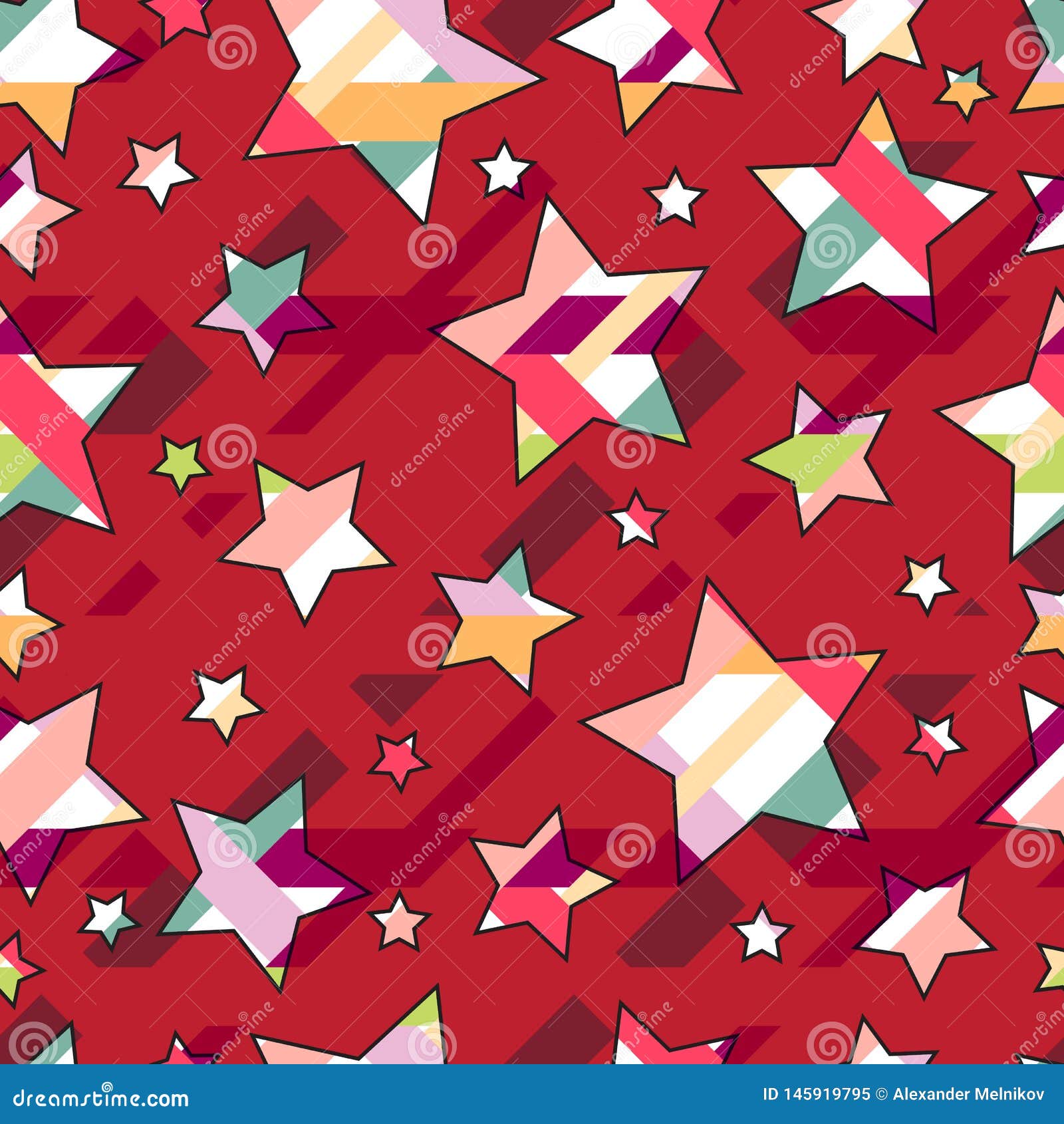 Seamless Repeating Pattern of Stars and Stripes Stock Vector ...