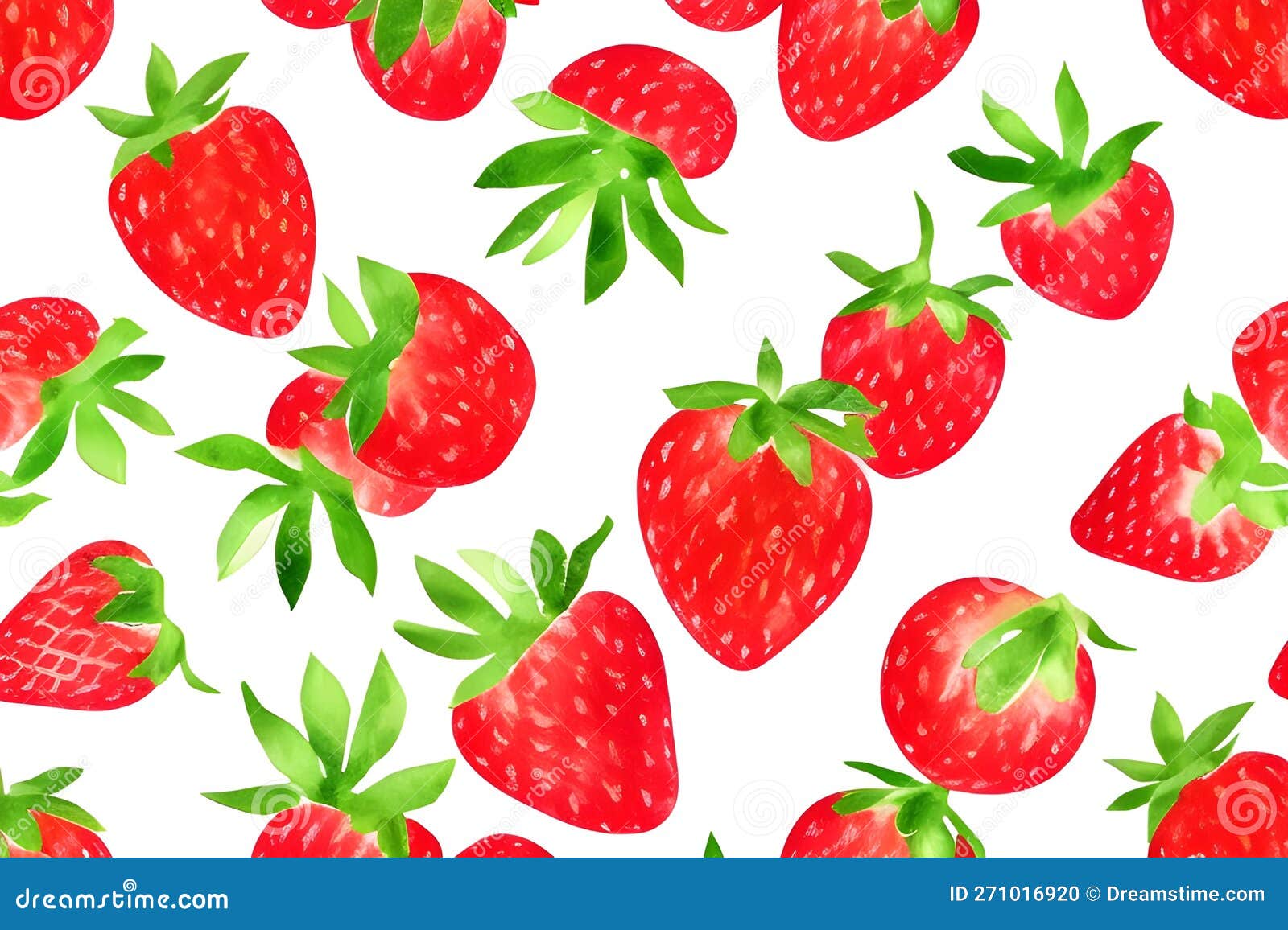 Seamless Repeating Pattern of Strawberry Watercolor Stock Illustration ...