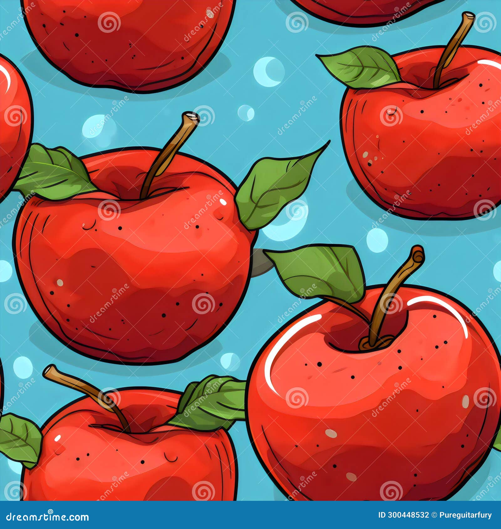 Illustrated Apple Tile stock illustration. Illustration of pattern ...