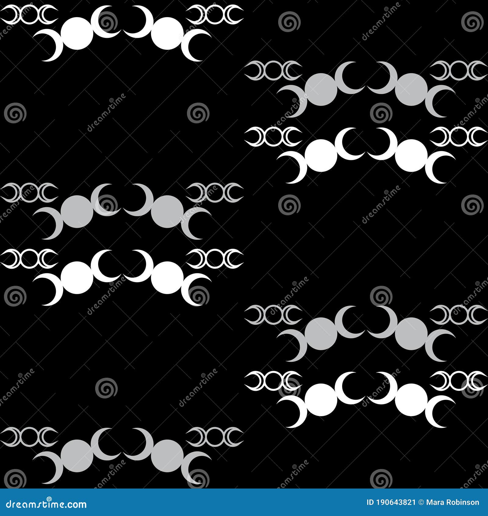 Seamless Repeating Pattern of the Triple Moon Symbol Icon Stock Vector ...