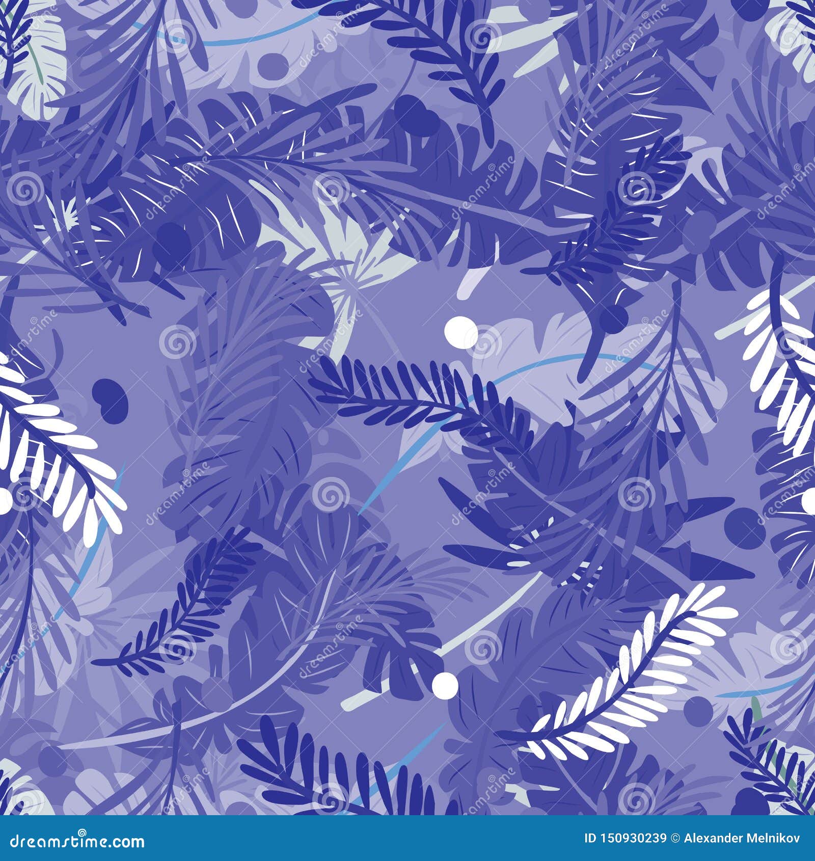 Seamless Repeating Pattern of a Variety of Branches with Leaves Stock ...