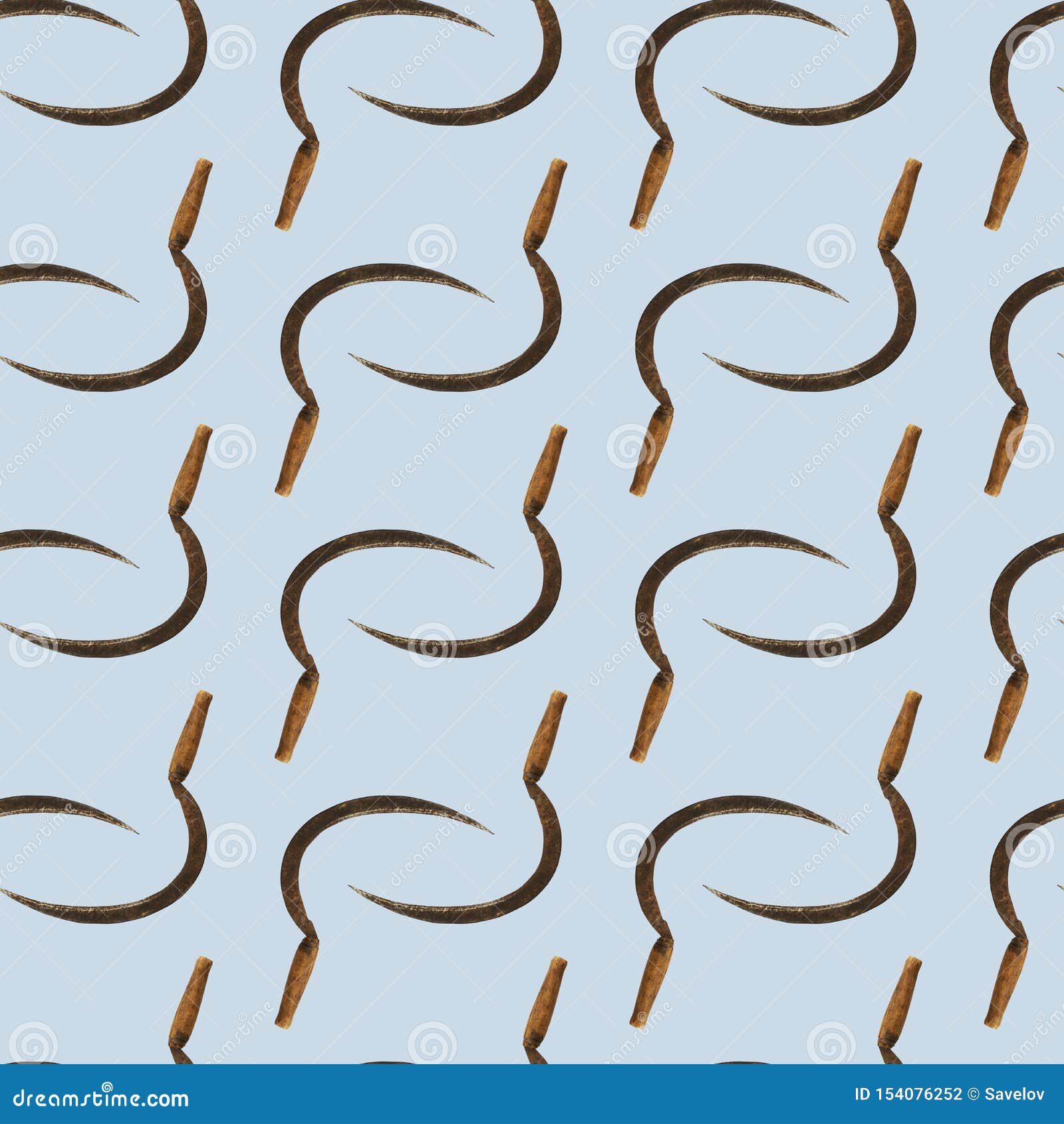 Seamless Repeating Pattern with Vintage Sickle Stock Photo - Image of ...