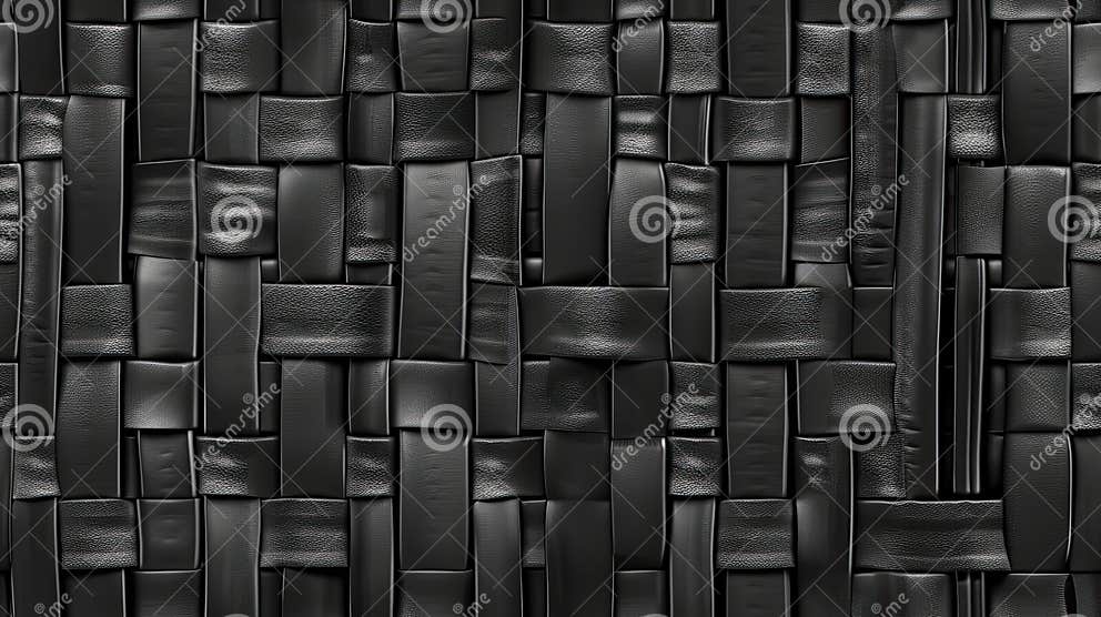A Seamless, Repeating Pattern of Woven Black Leather Strips. the ...