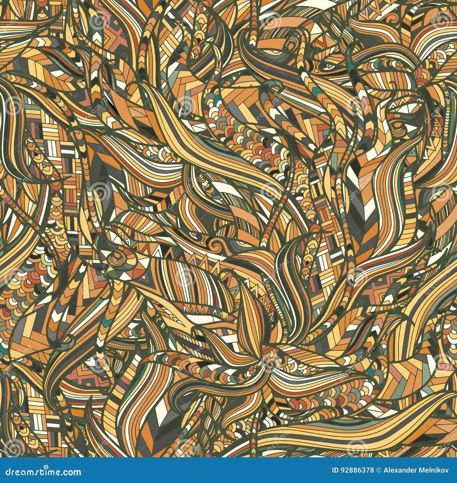 Seamless Repeating Pattern in the Zen Style Stock Vector - Illustration ...