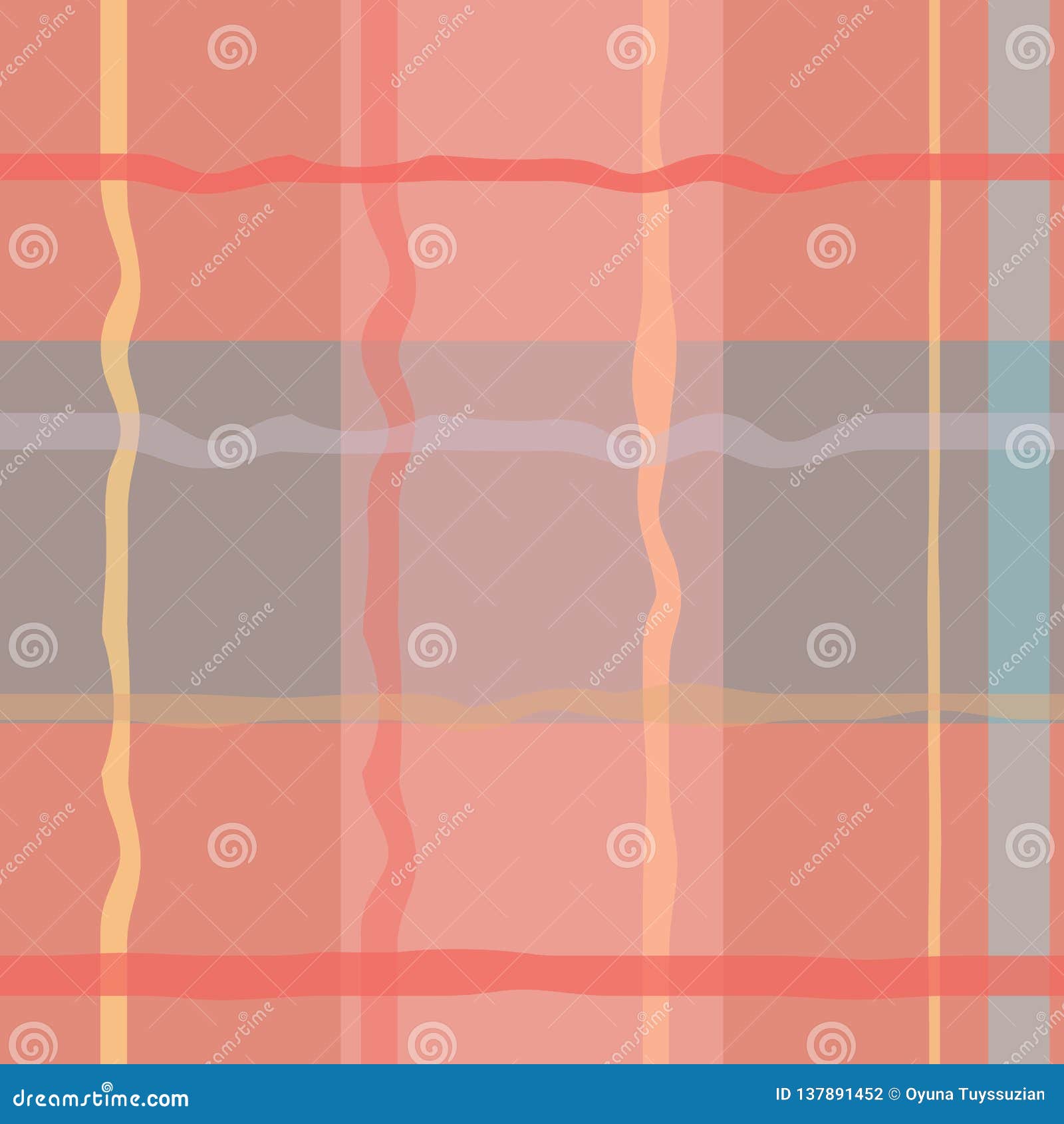Seamless, Repeating Plaid Pattern in Coral and Grey. Stock Vector ...