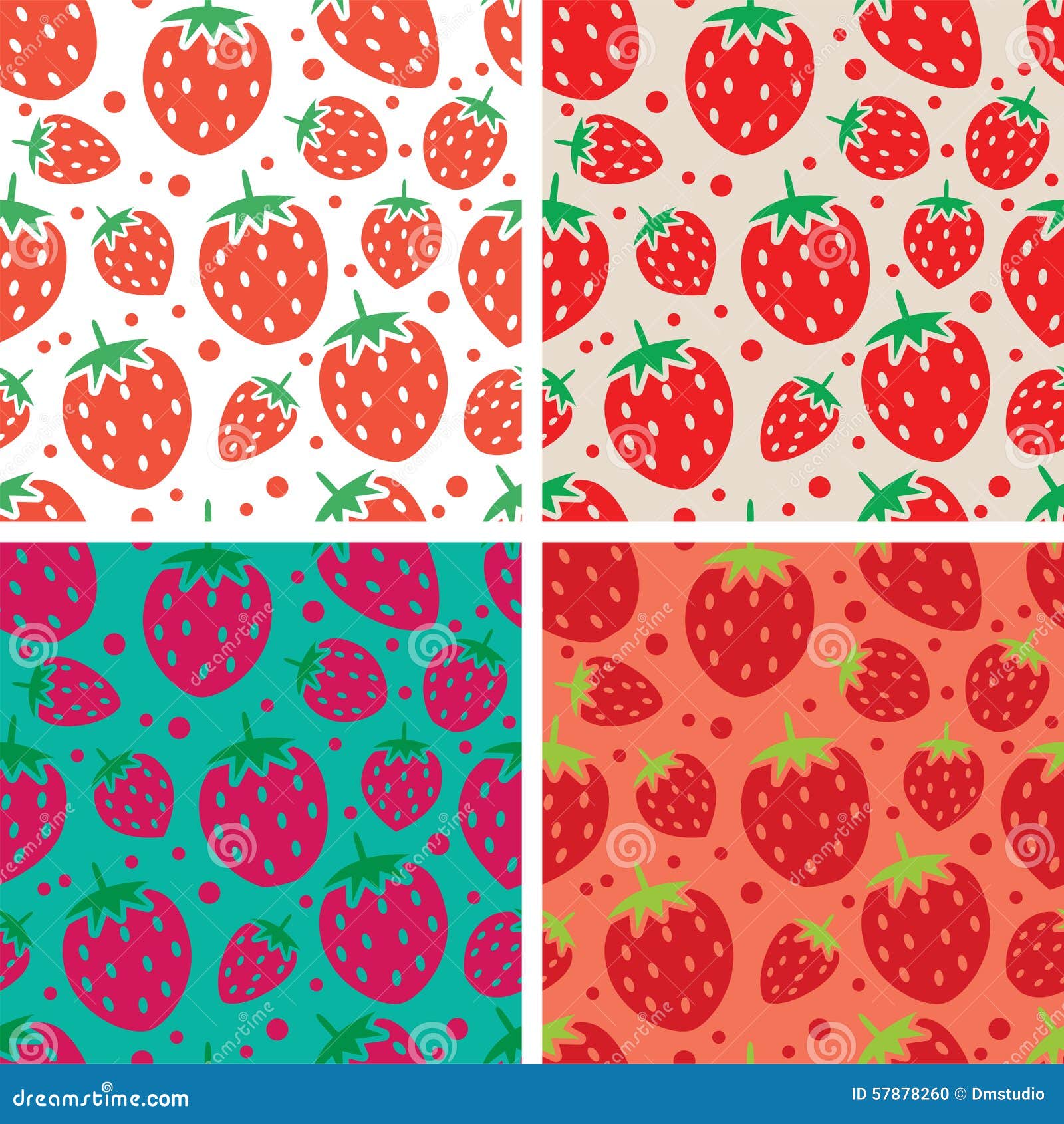 Vector Seamless Repeating Strawberry Patterns Stock Vector ...