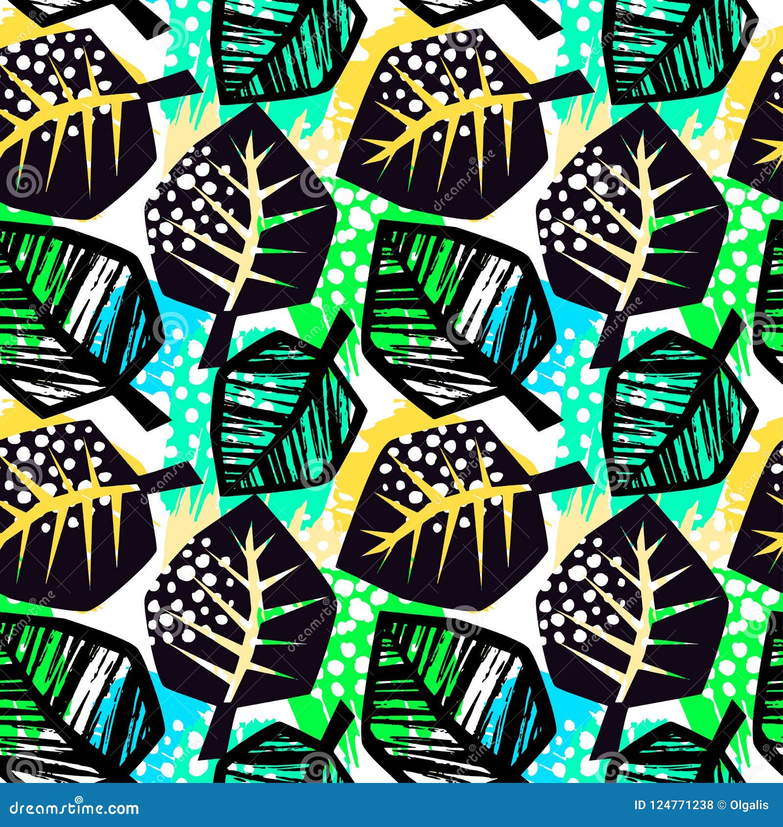 Seamless Repeating Textile Ink Brush Strokes Pattern In Doodle G Stock ...