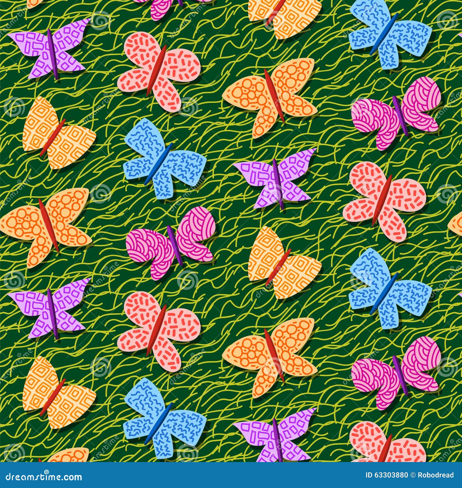 Seamless Repetitive Pattern with Butterflies Stock Vector ...