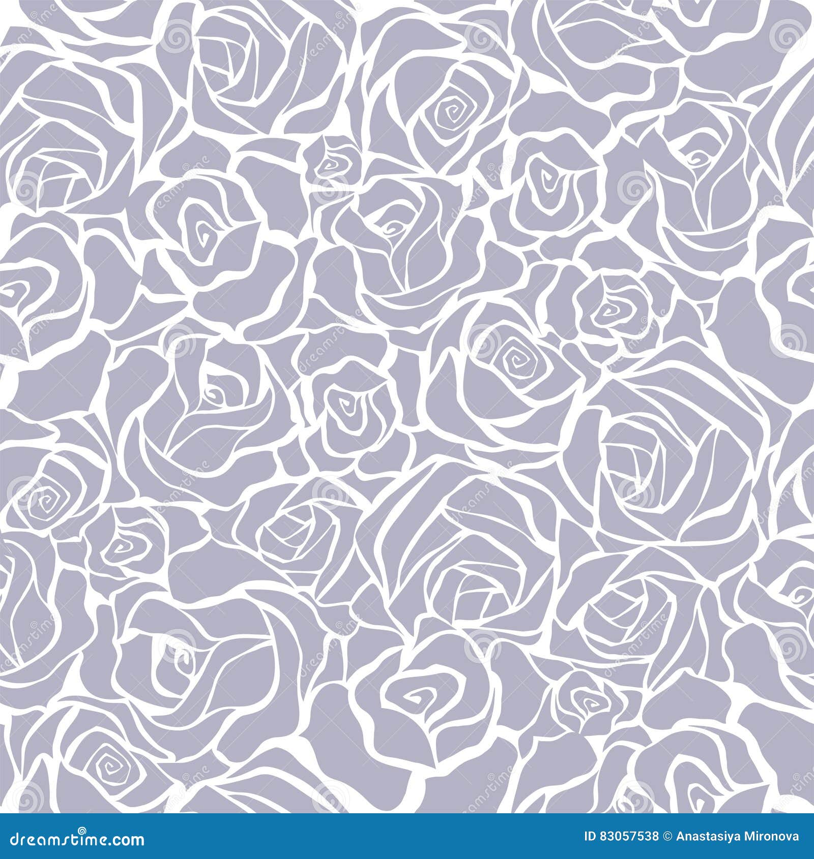 Seamless Retro Background with Grey Roses Stock Vector - Illustration ...