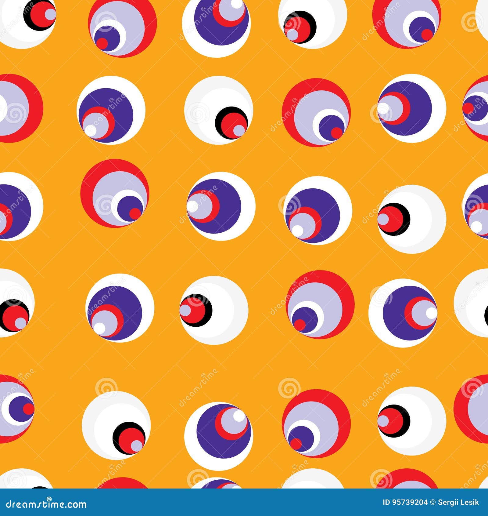 Seamless Retro Circle Background Stock Vector - Illustration of graphic ...