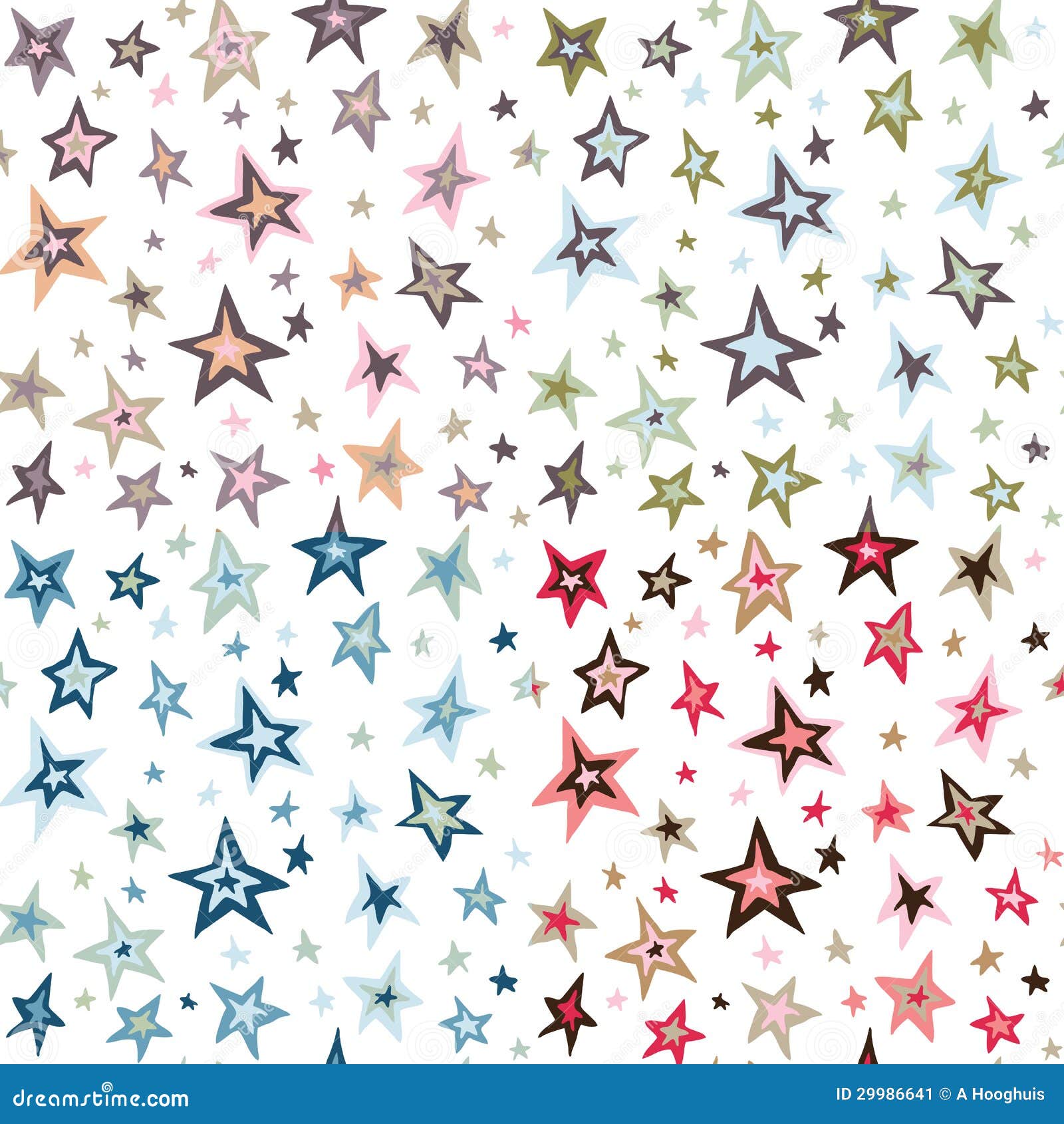 Seamless Retro Fifties Stars Design Pattern Stock Vector - Illustration ...
