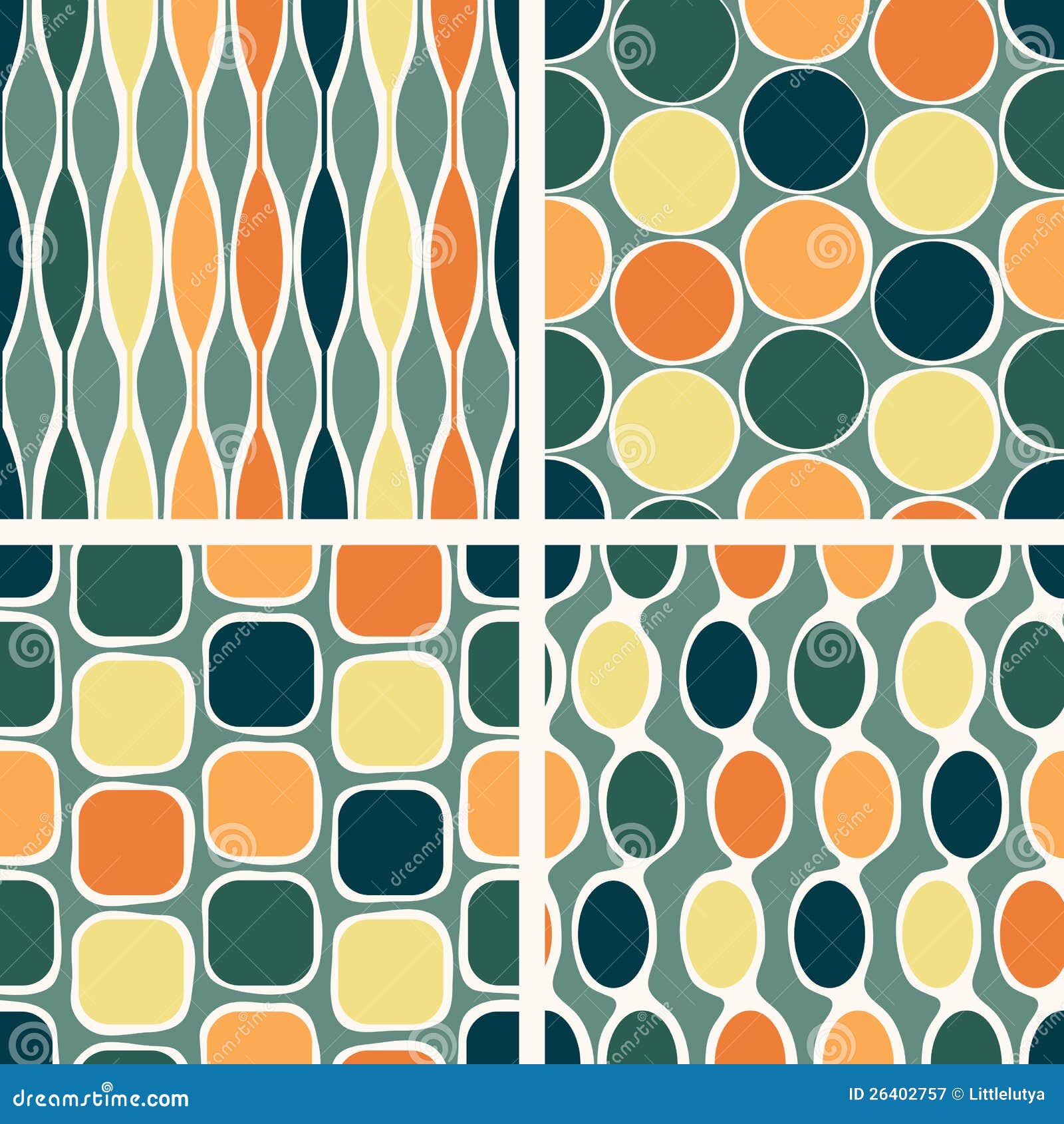 Seamless Retro Geometric Pattern Stock Illustration - Illustration of ...