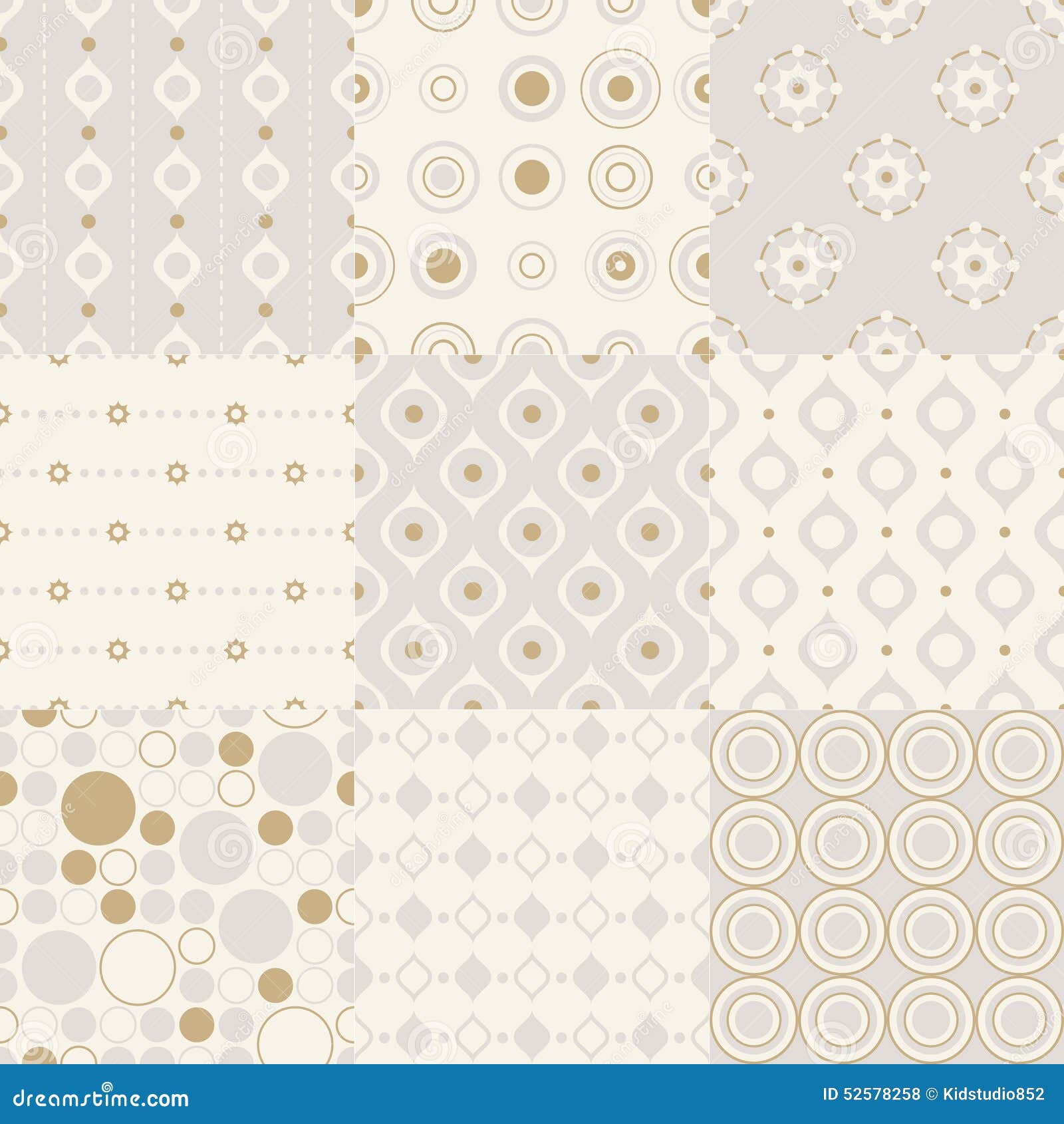 Seamless Retro Geometric Pattern Stock Vector - Illustration of pale ...