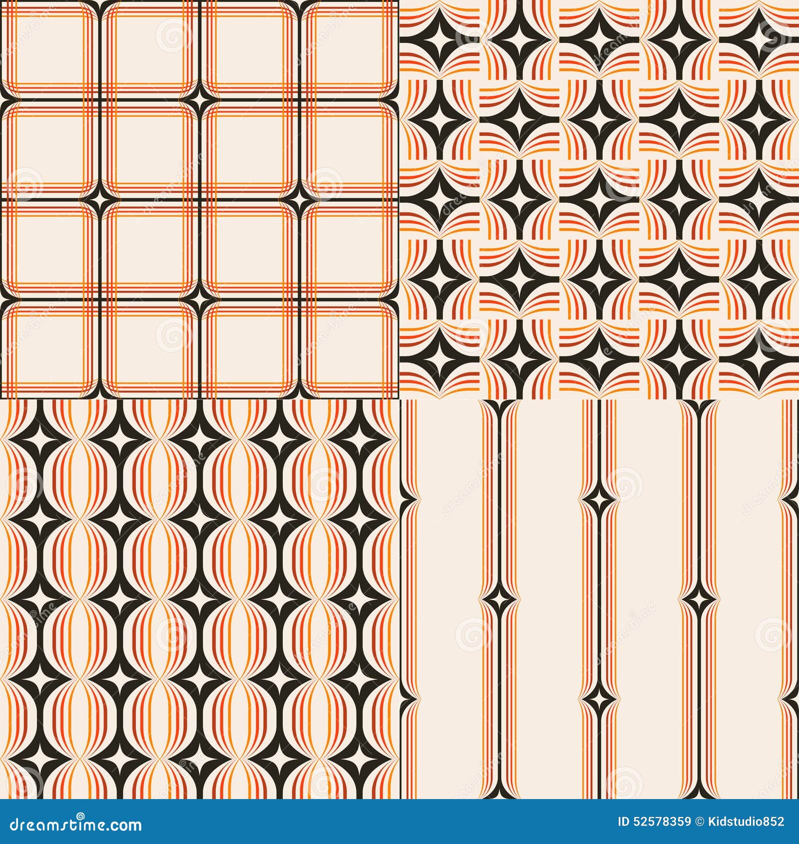 Seamless Retro Geometric Pattern Stock Vector - Illustration of ...