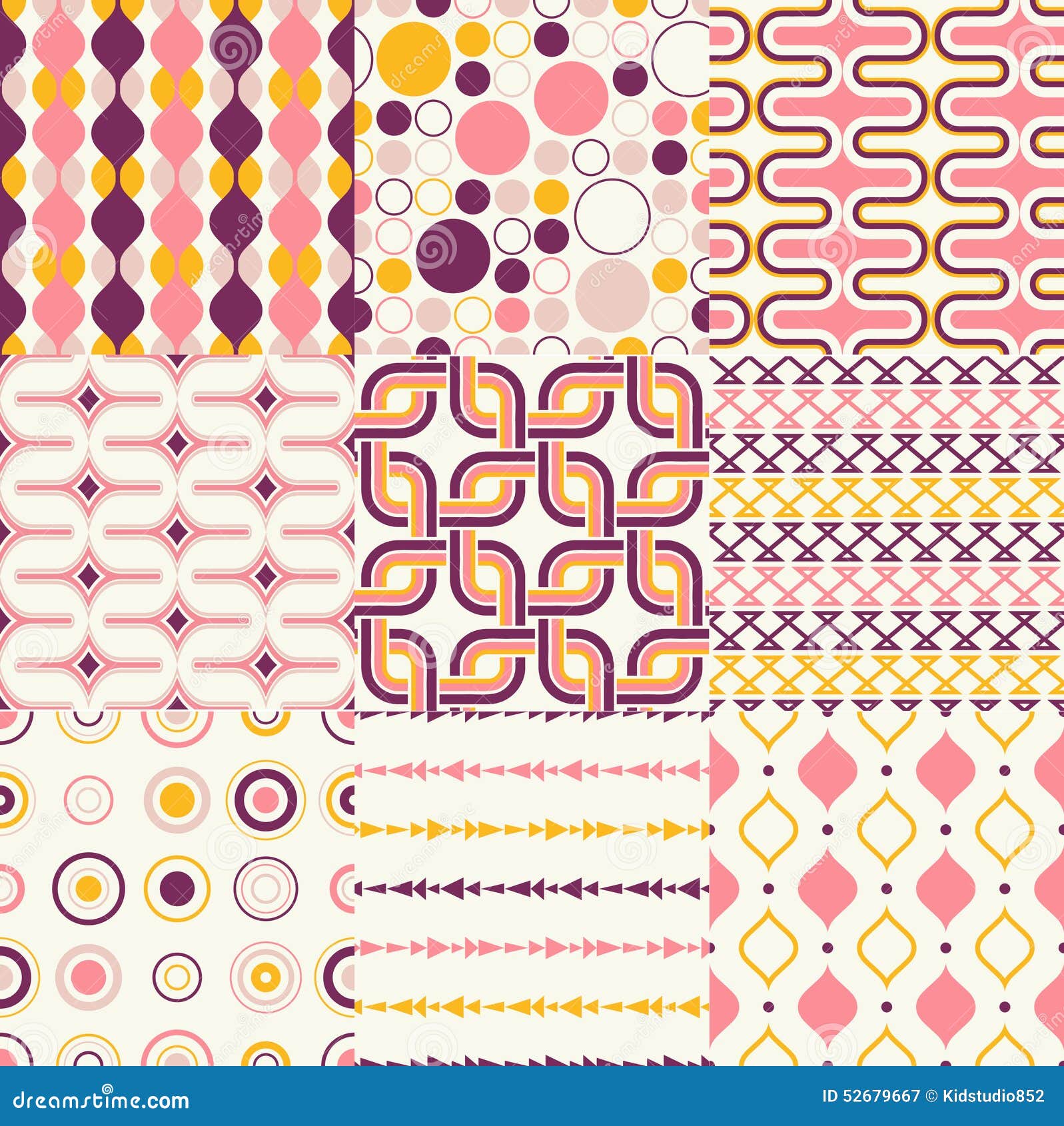 Seamless Retro Geometric Wallpaper Stock Vector - Illustration of ...