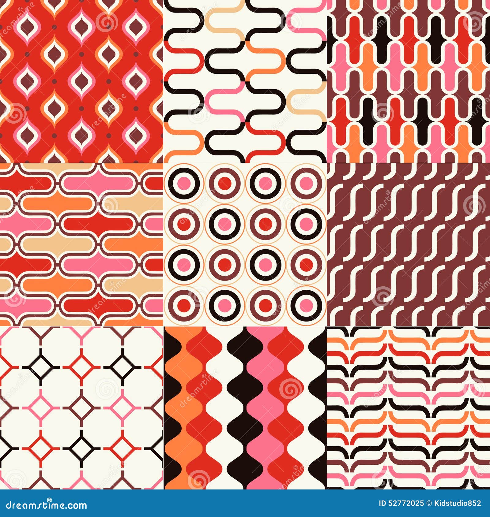 Seamless Retro Geometric Wallpaper Stock Vector - Illustration of ...