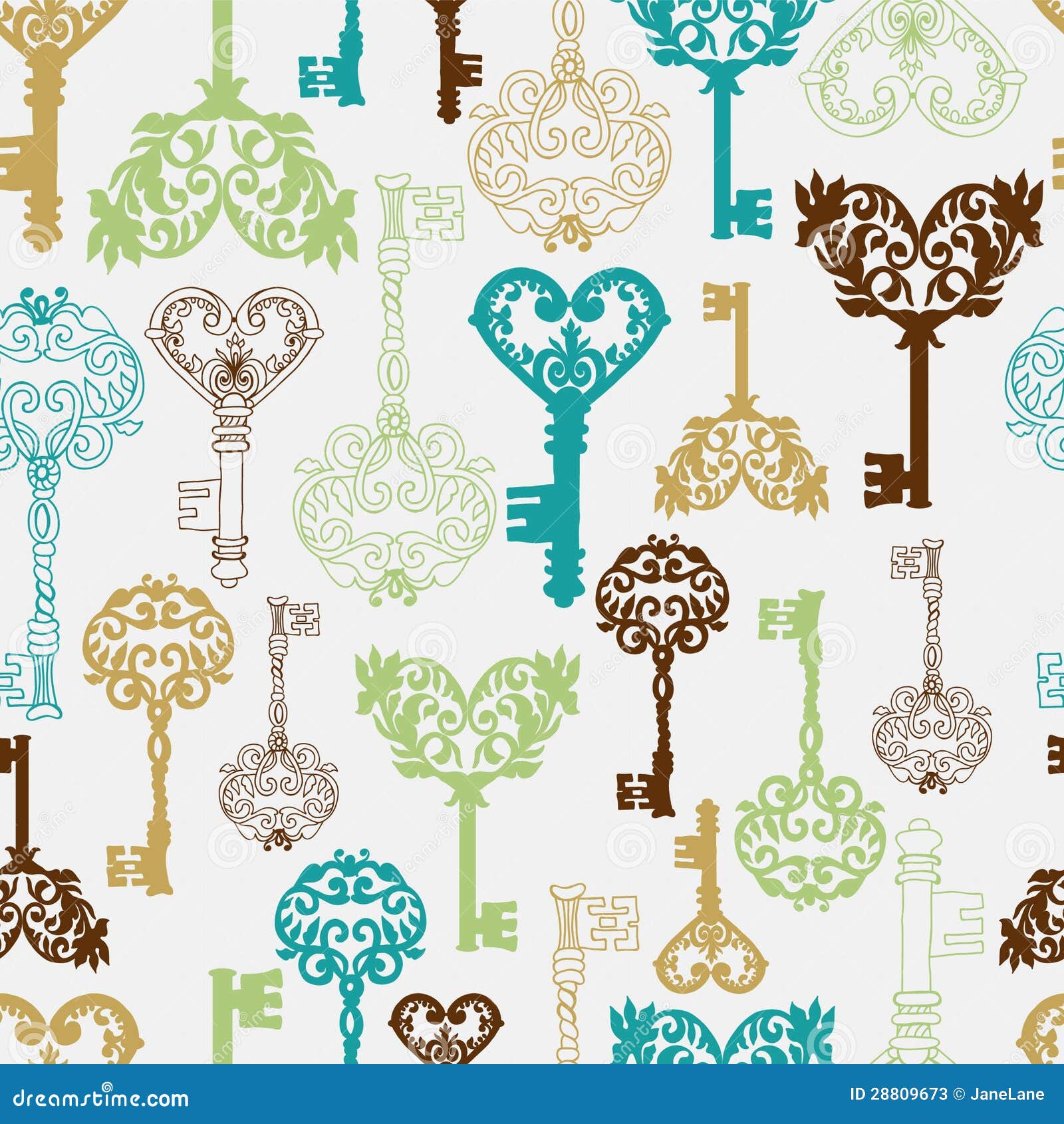 Seamless Retro Keys Background Stock Vector - Illustration of ornament ...